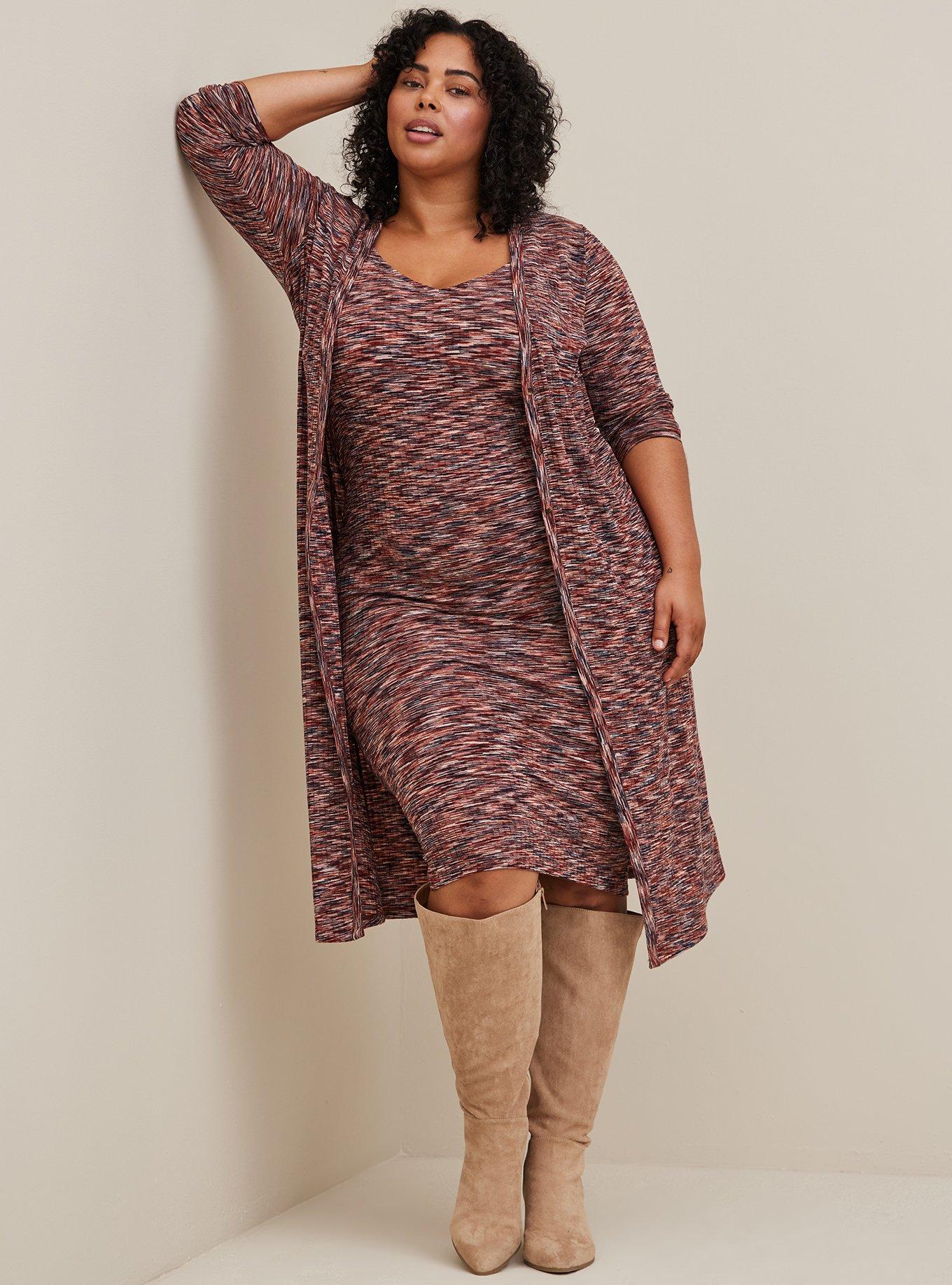 Plus Size - Space Dye Duster Sweater - Torrid