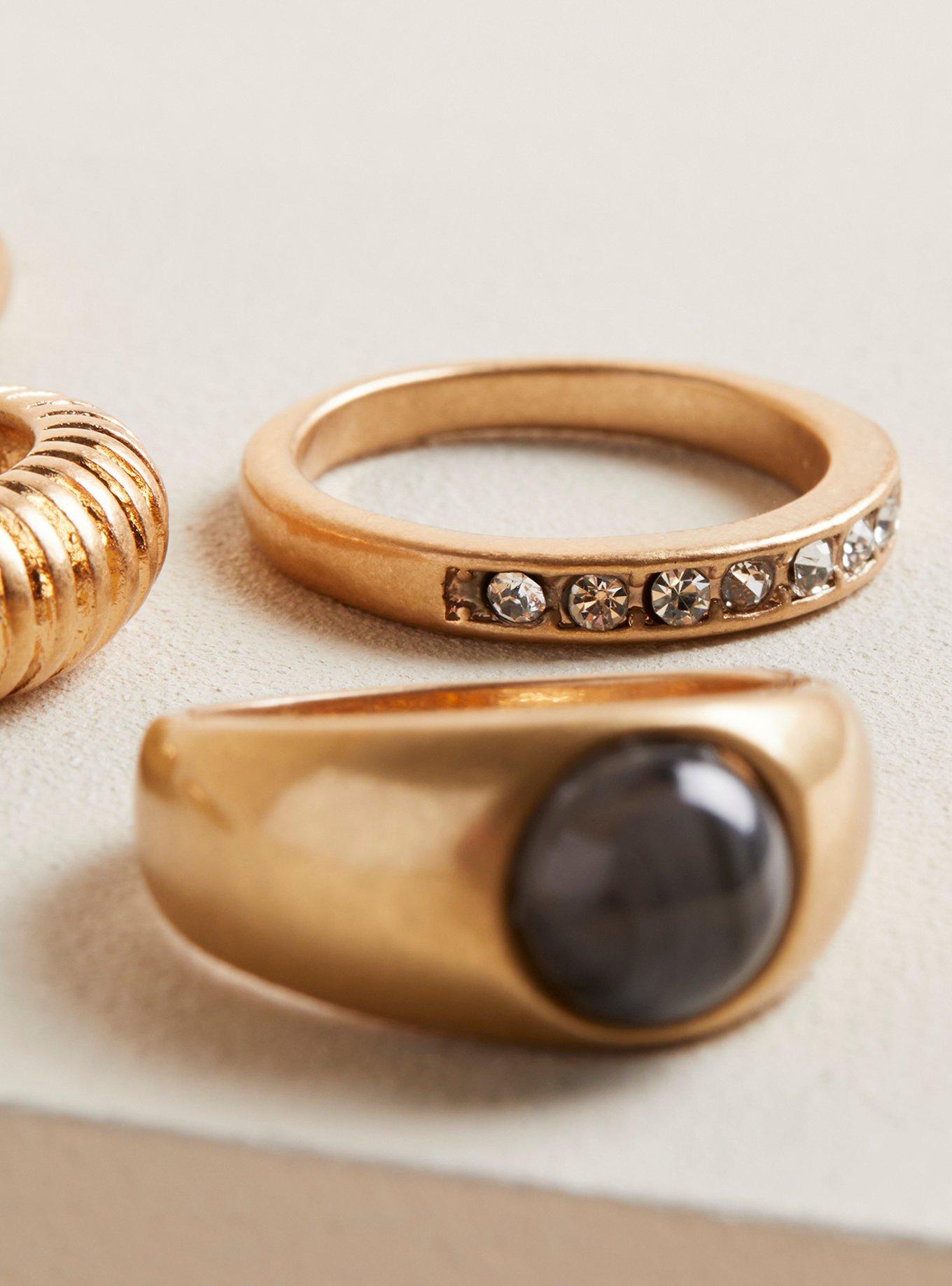 Plus Size - Stone And Pave Ring Set - Torrid