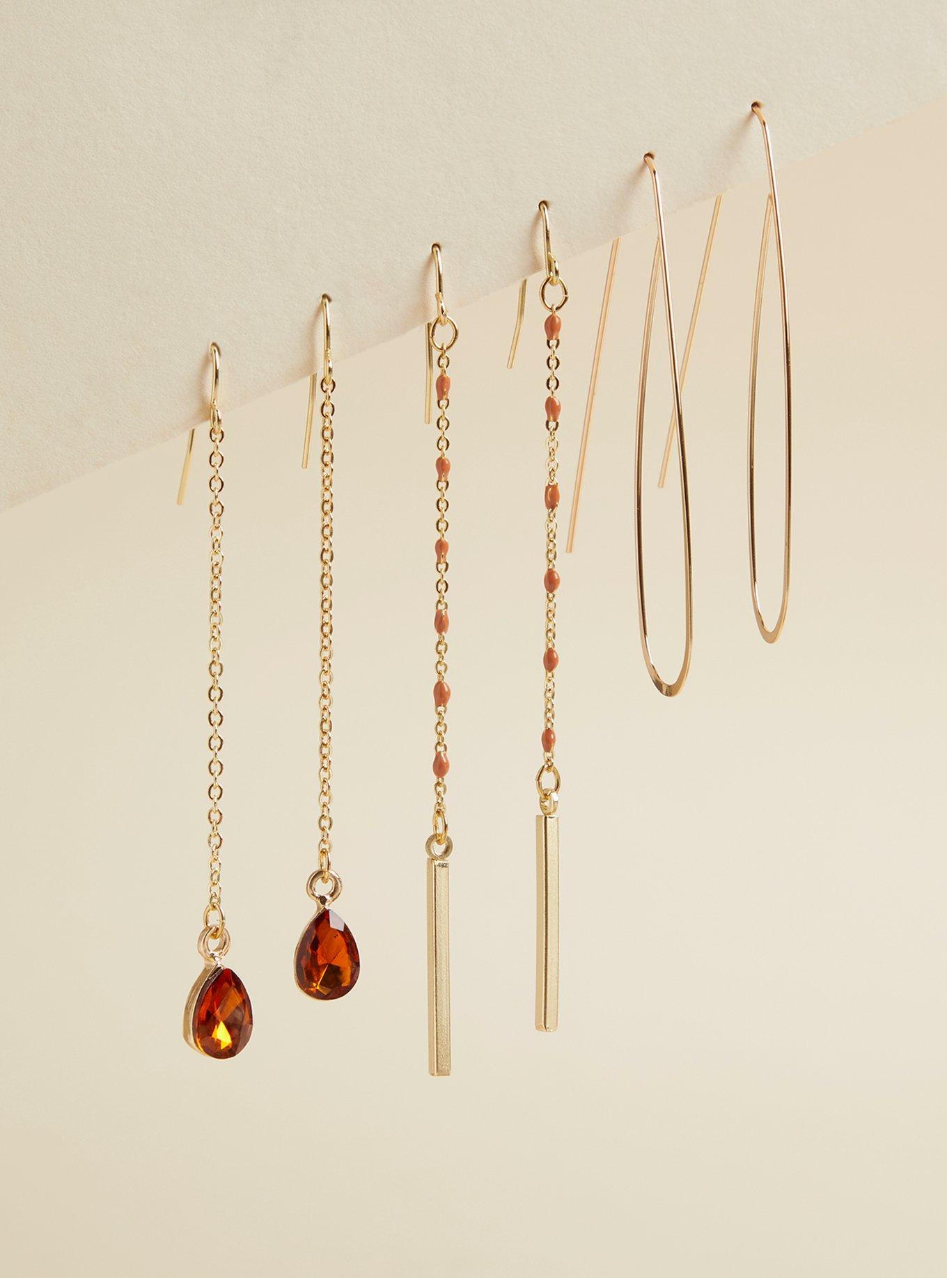 Plus Size - Stone Linear Earring Set - Torrid
