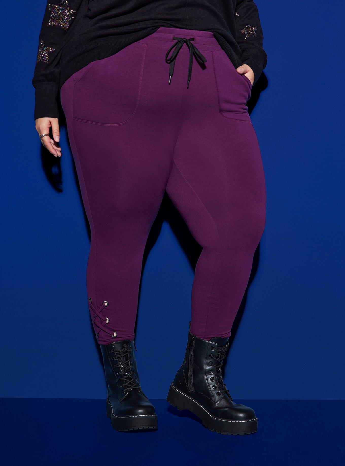 Plus Size - LoveSick Skinny Everyday Fleece Lace Up Pant - Torrid