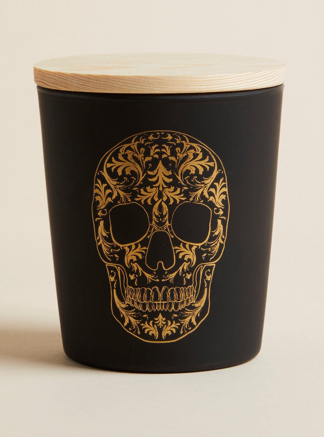 Plus Size - Gold Scroll Skull Candle - Torrid