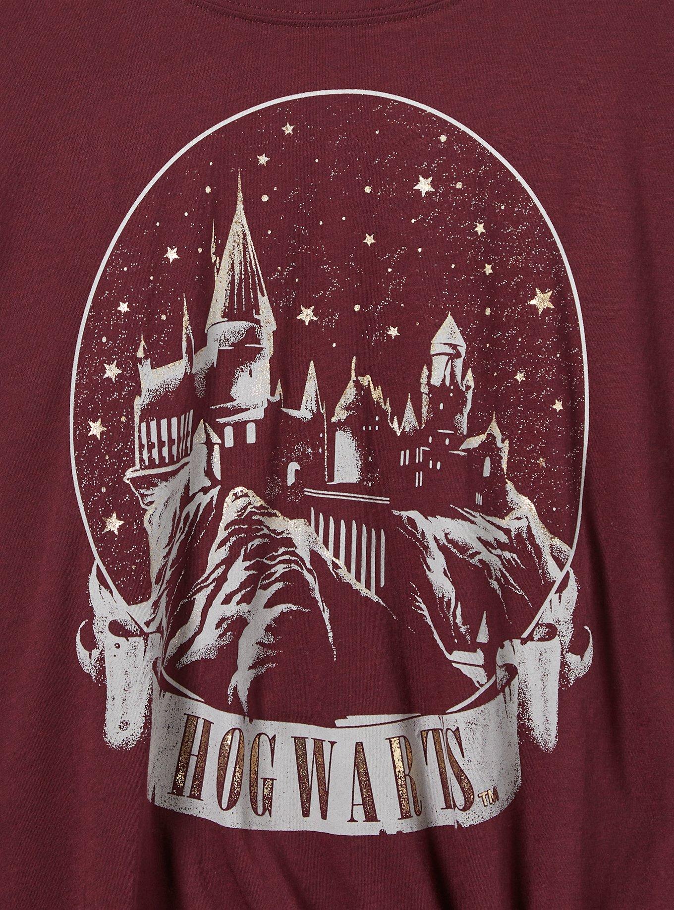 Plus Size - Harry Potter Hogwarts Drop Shoulder Knot Foil Top - Torrid