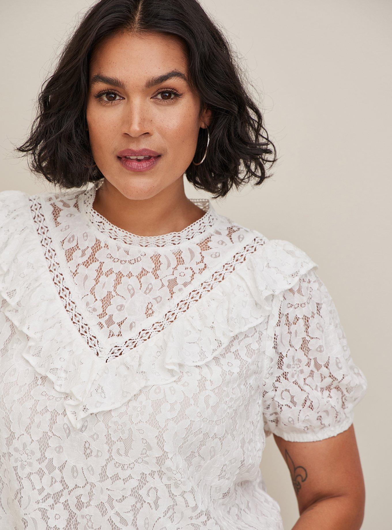 Plus Size - Lace Ruffle Detail Top - Torrid