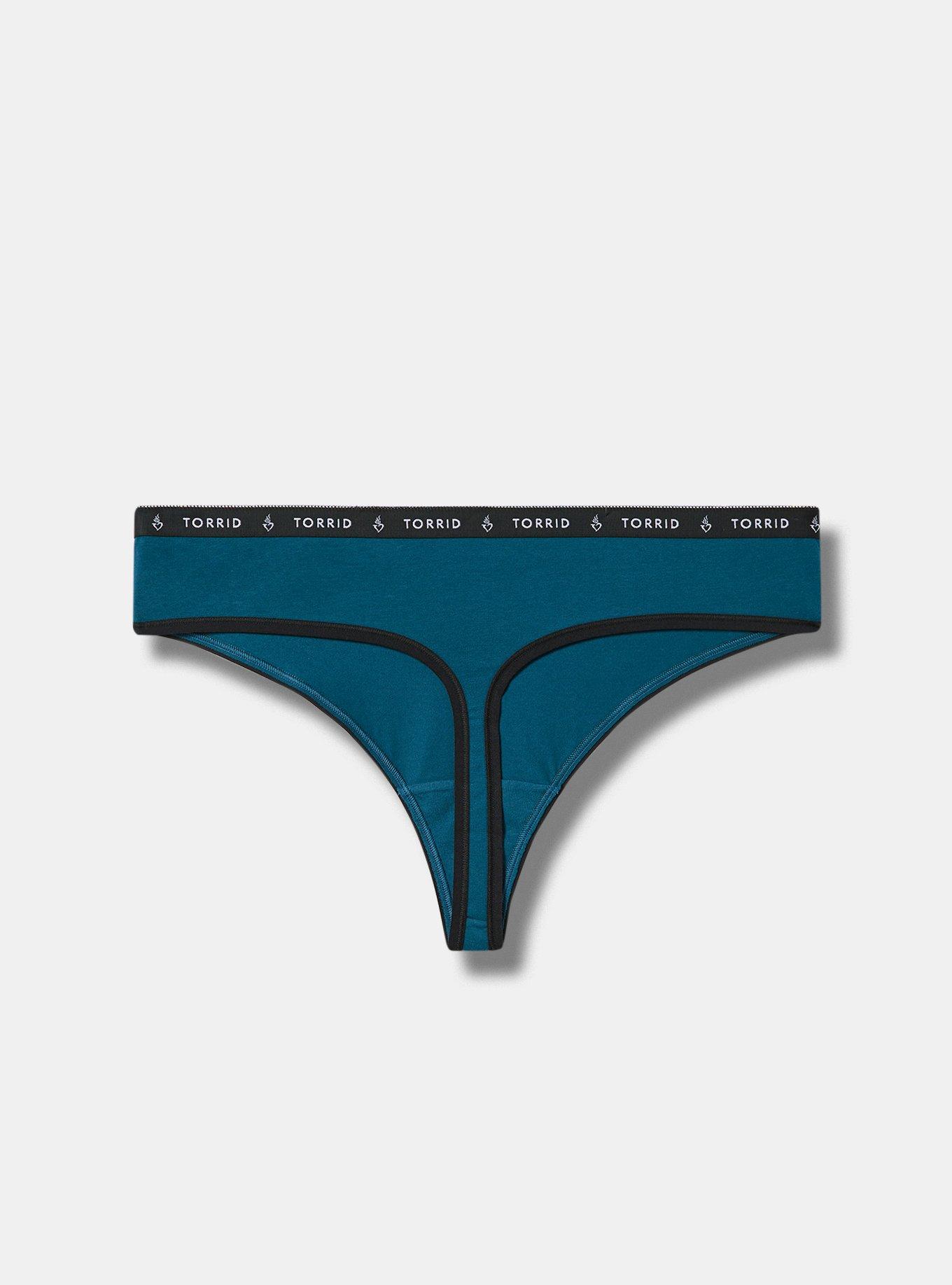 Plus Size - Cotton Mid-Rise Thong Logo Panty - Torrid