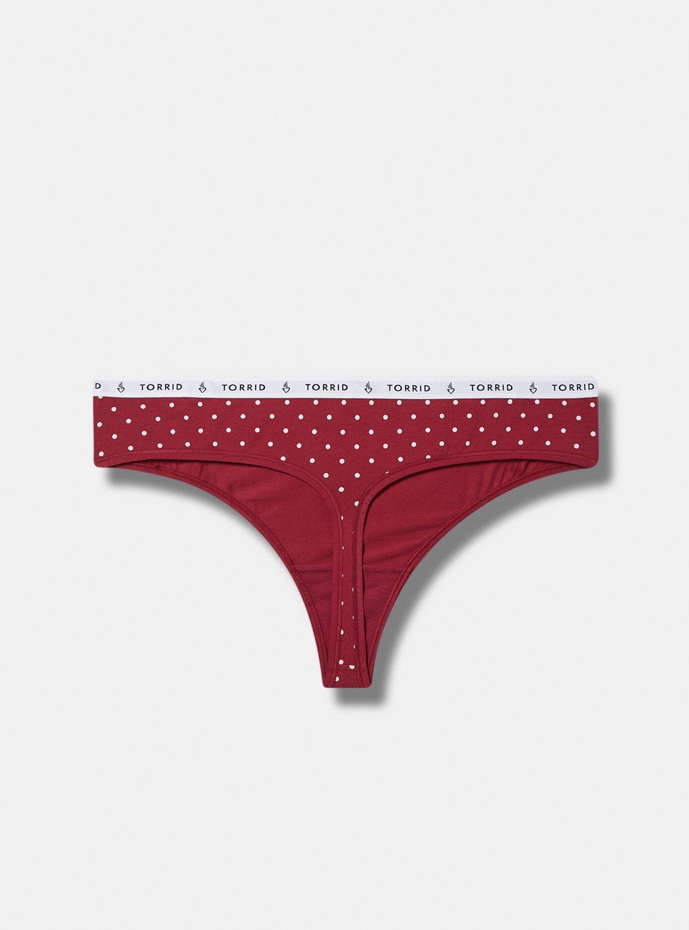 Plus Size - Cotton Mid-Rise Thong Logo Panty - Torrid