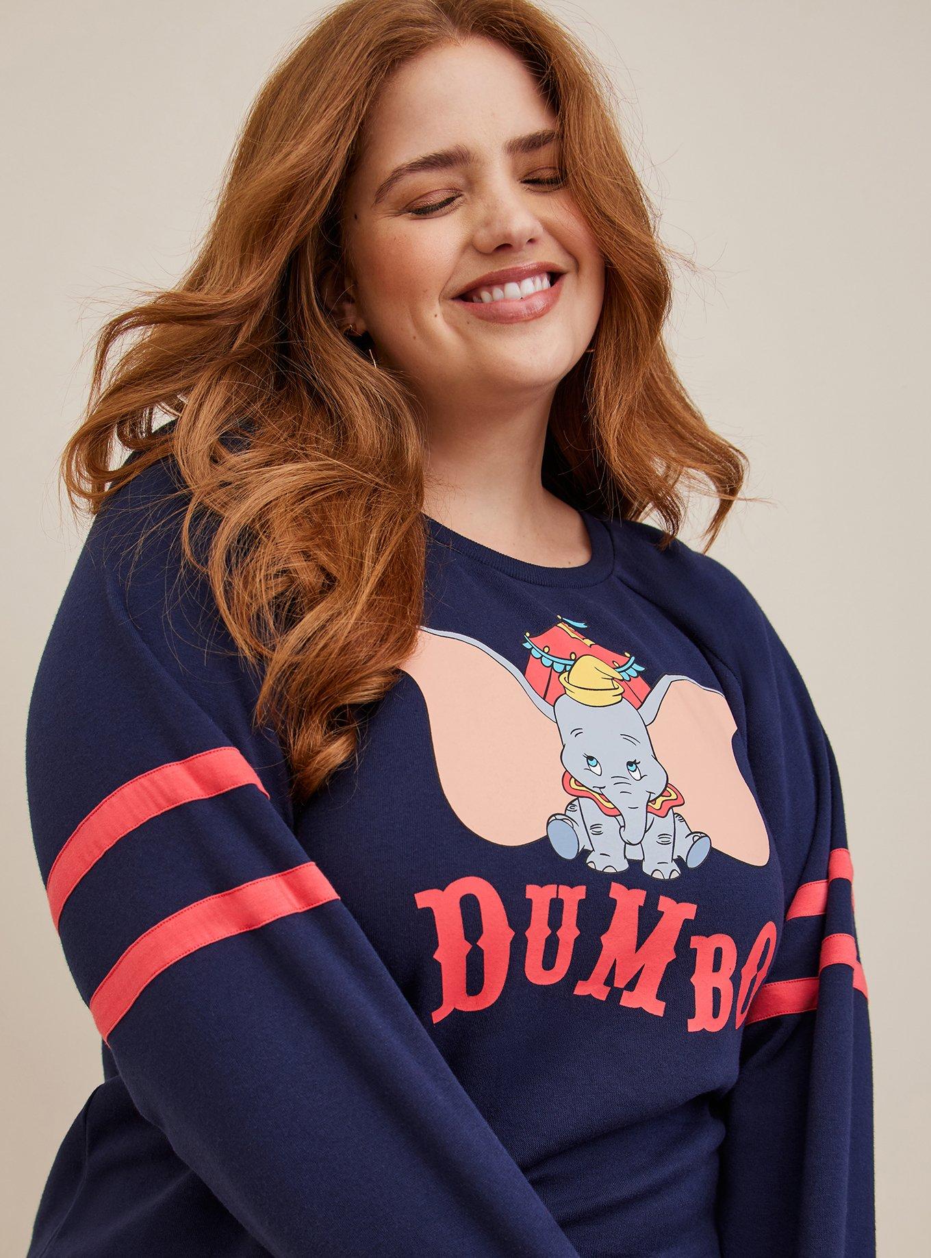 Plus Size - Disney Dumbo Cozy Fleece Varsity Sweatshirt - Torrid