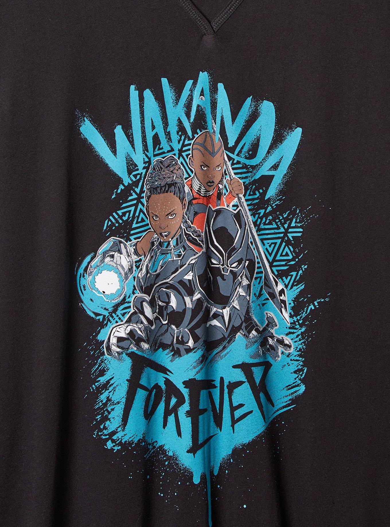 Plus Size - Marvel Black Panther Wakanda Forever Split Neck Top - Torrid