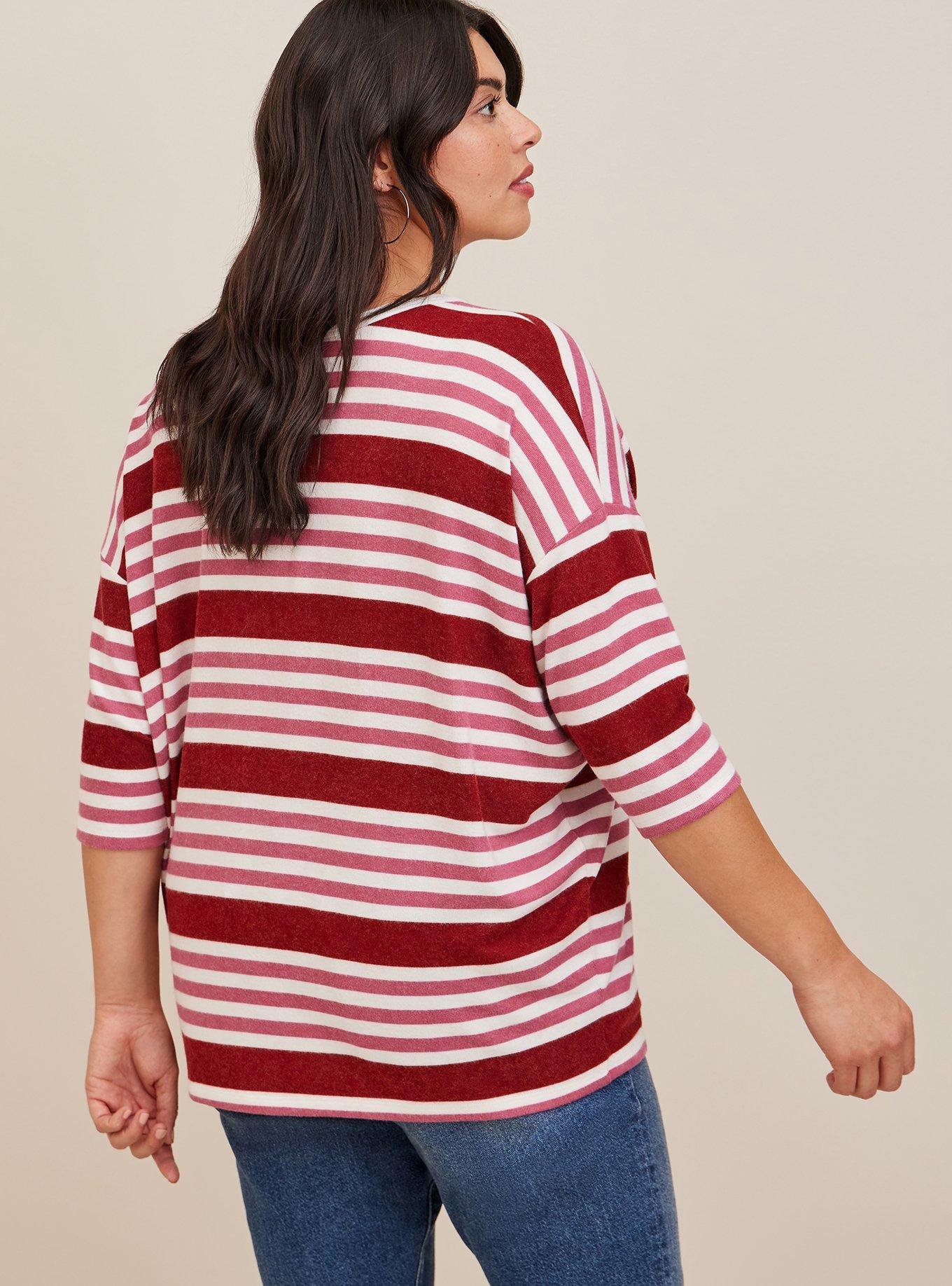 Plus Size - Relaxed Fit Super Soft Plush V-Neck Drop Shoulder Top - Torrid