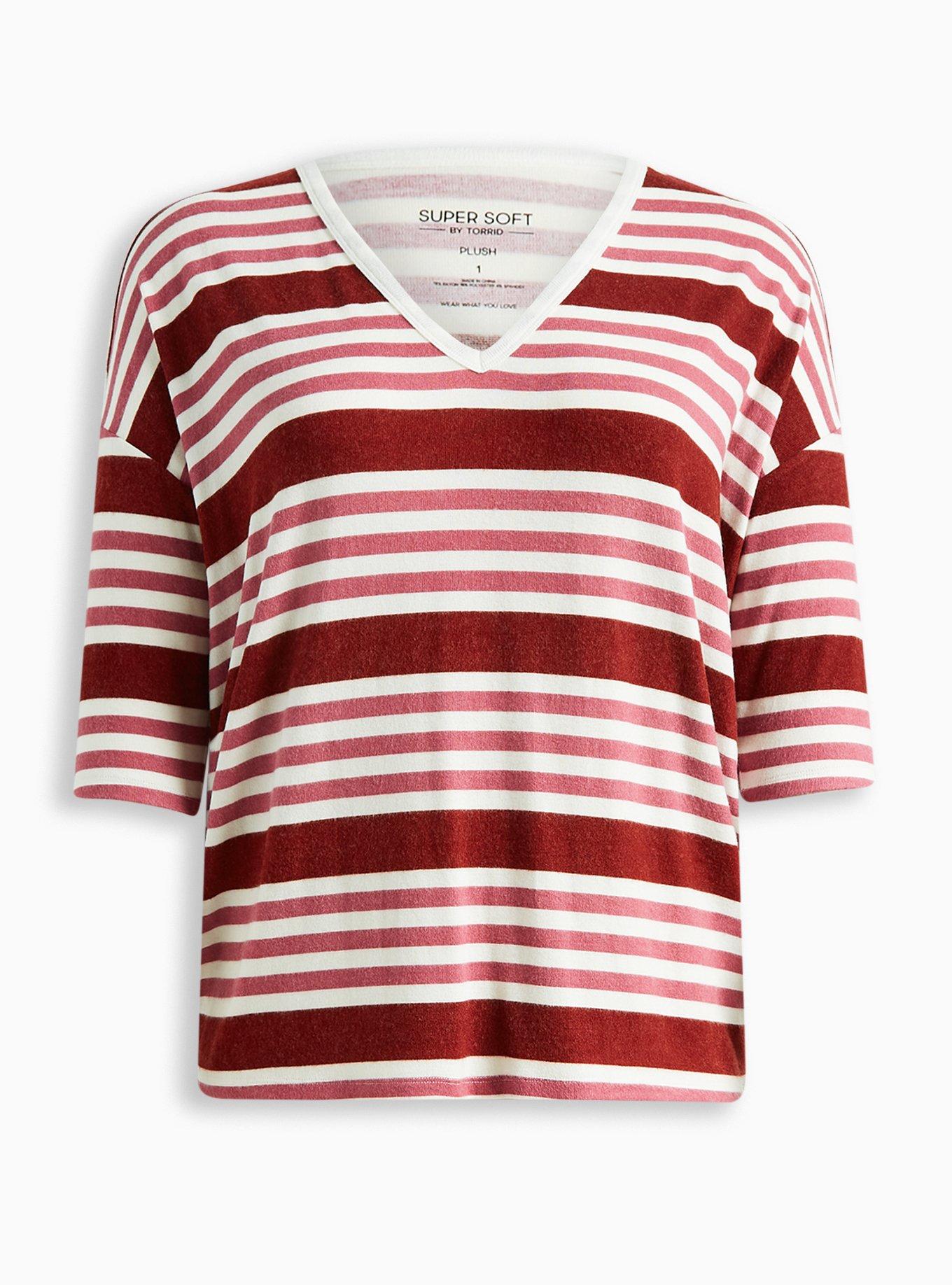 Plus Size - Relaxed Fit Super Soft Plush V-Neck Drop Shoulder Top - Torrid