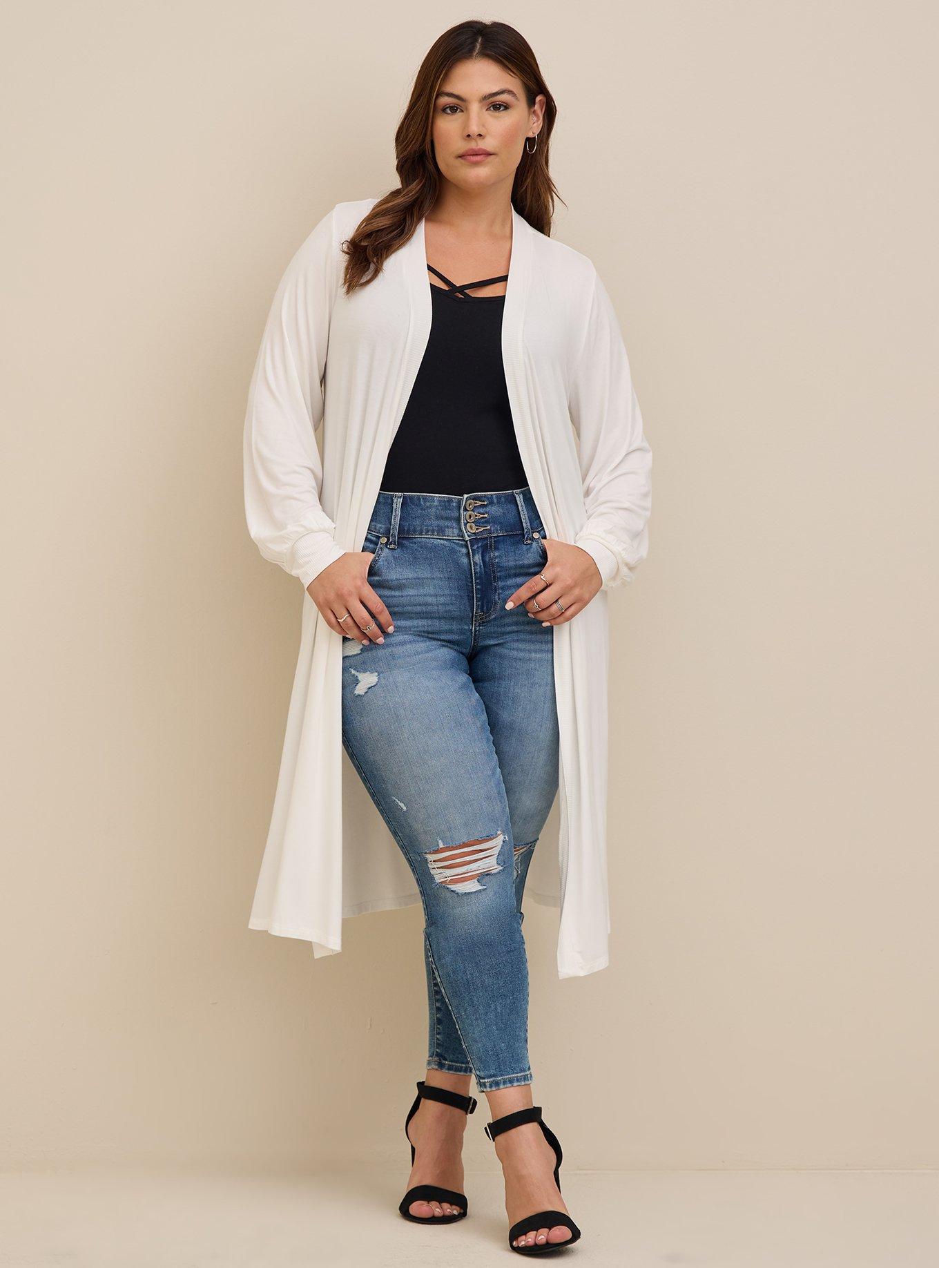 Plus Size - Super Soft Duster Open Front Balloon Sleeve Duster - Torrid