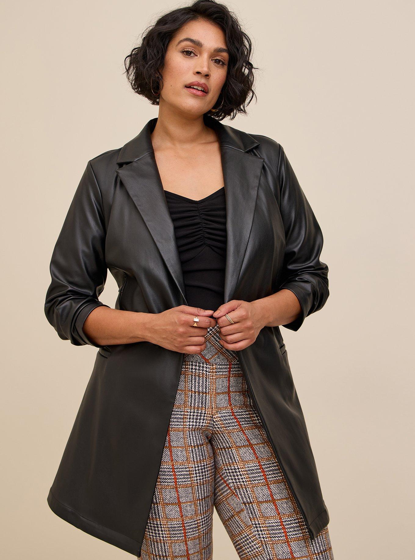 Plus Size - Faux Leather Tie Waist Jacket - Torrid