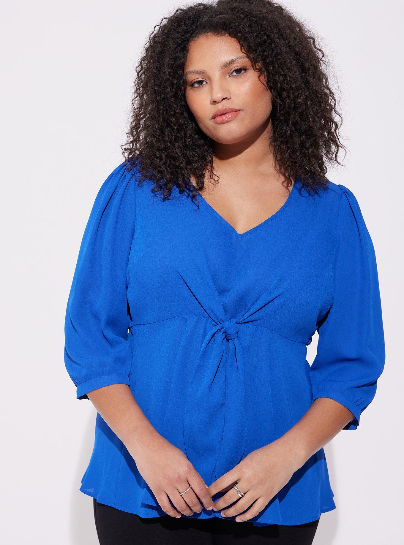 Plus Size - Georgette Tie-Front Blouse - Torrid