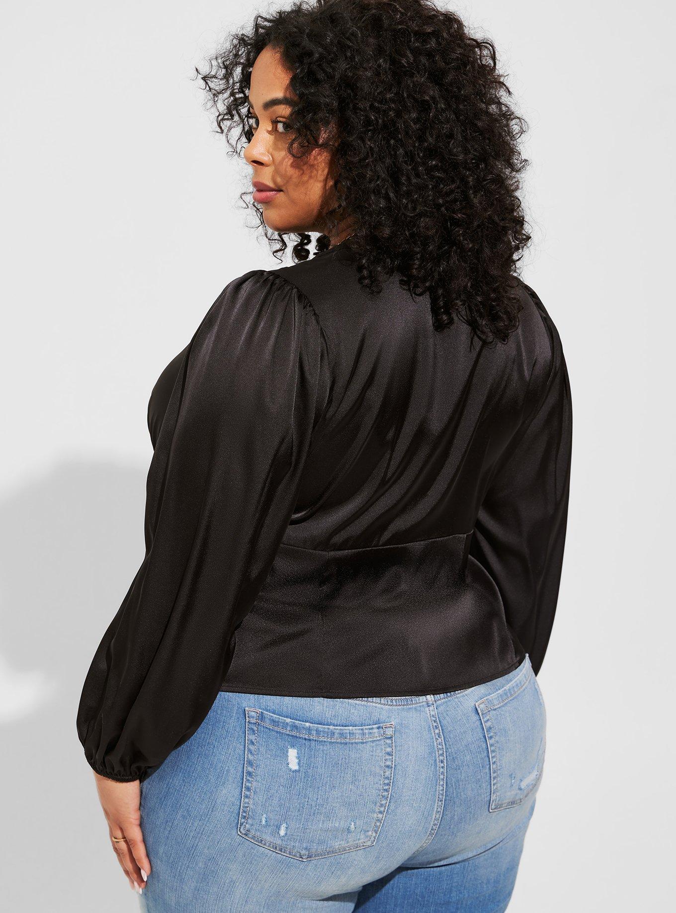 Plus Size - Satin Button-Front Top - Torrid