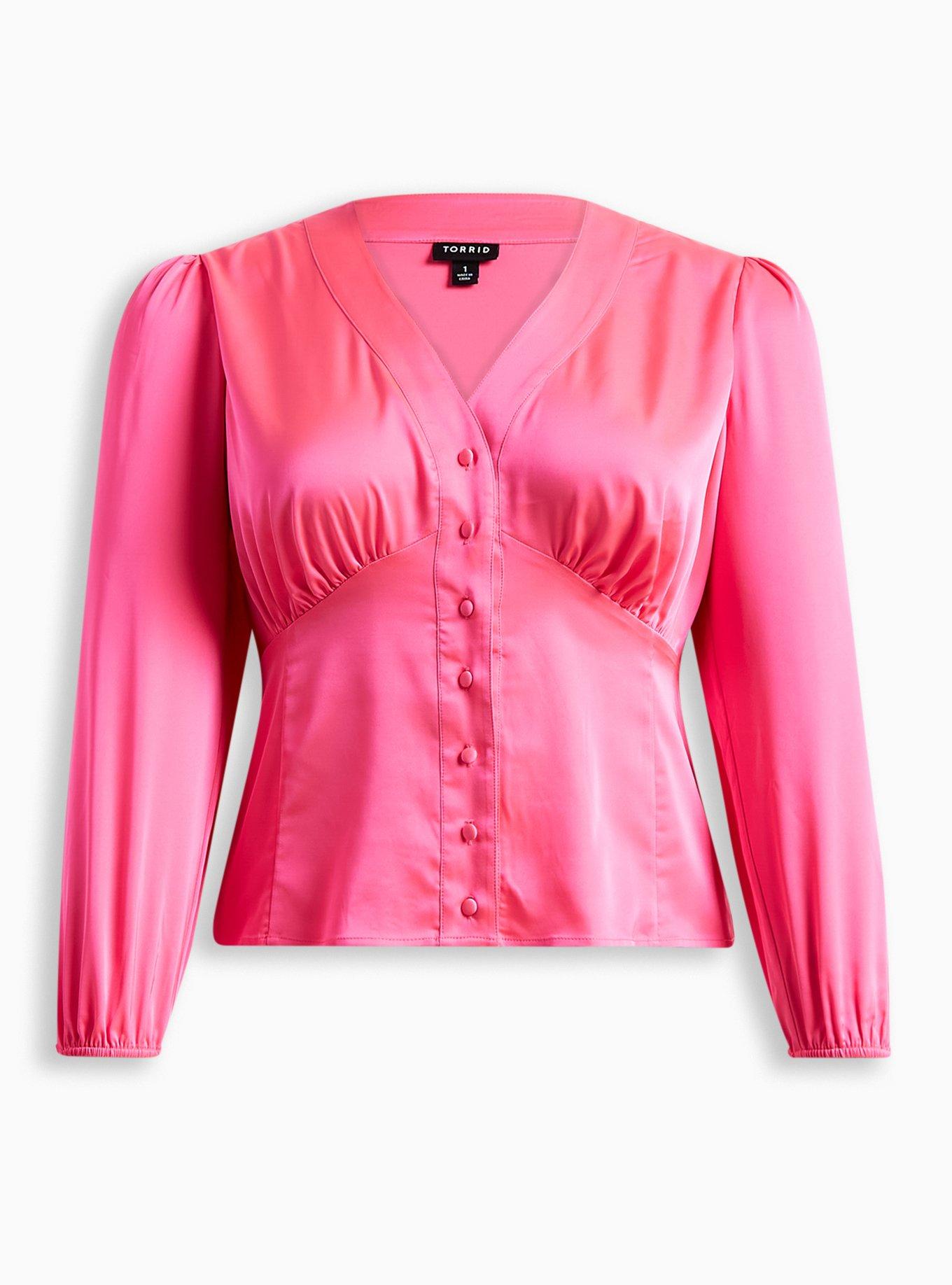 Plus Size - Satin Button-Front Top - Torrid