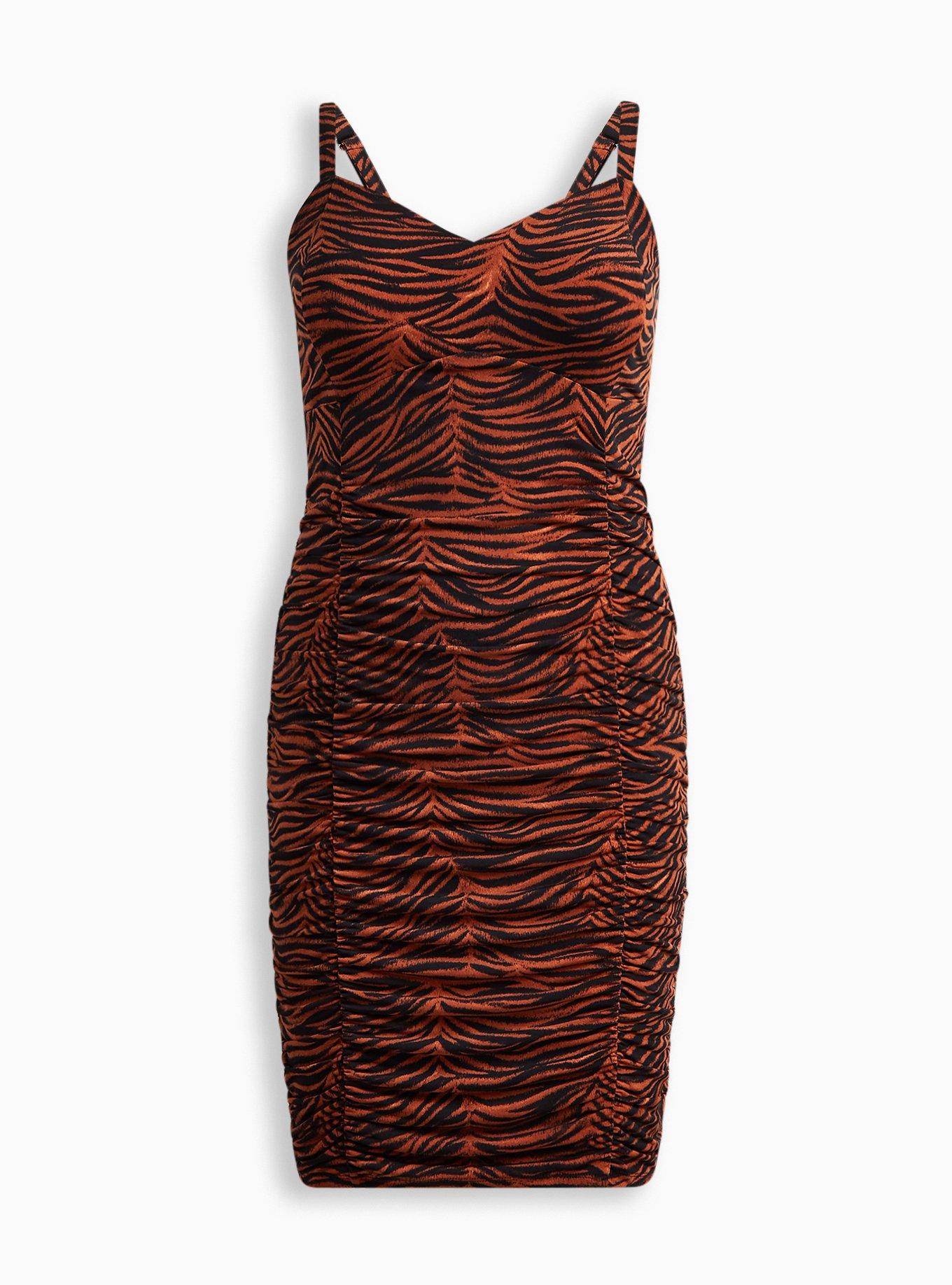Plus Size - At The Knee Studio Knit Shirred Bodycon Dress - Torrid