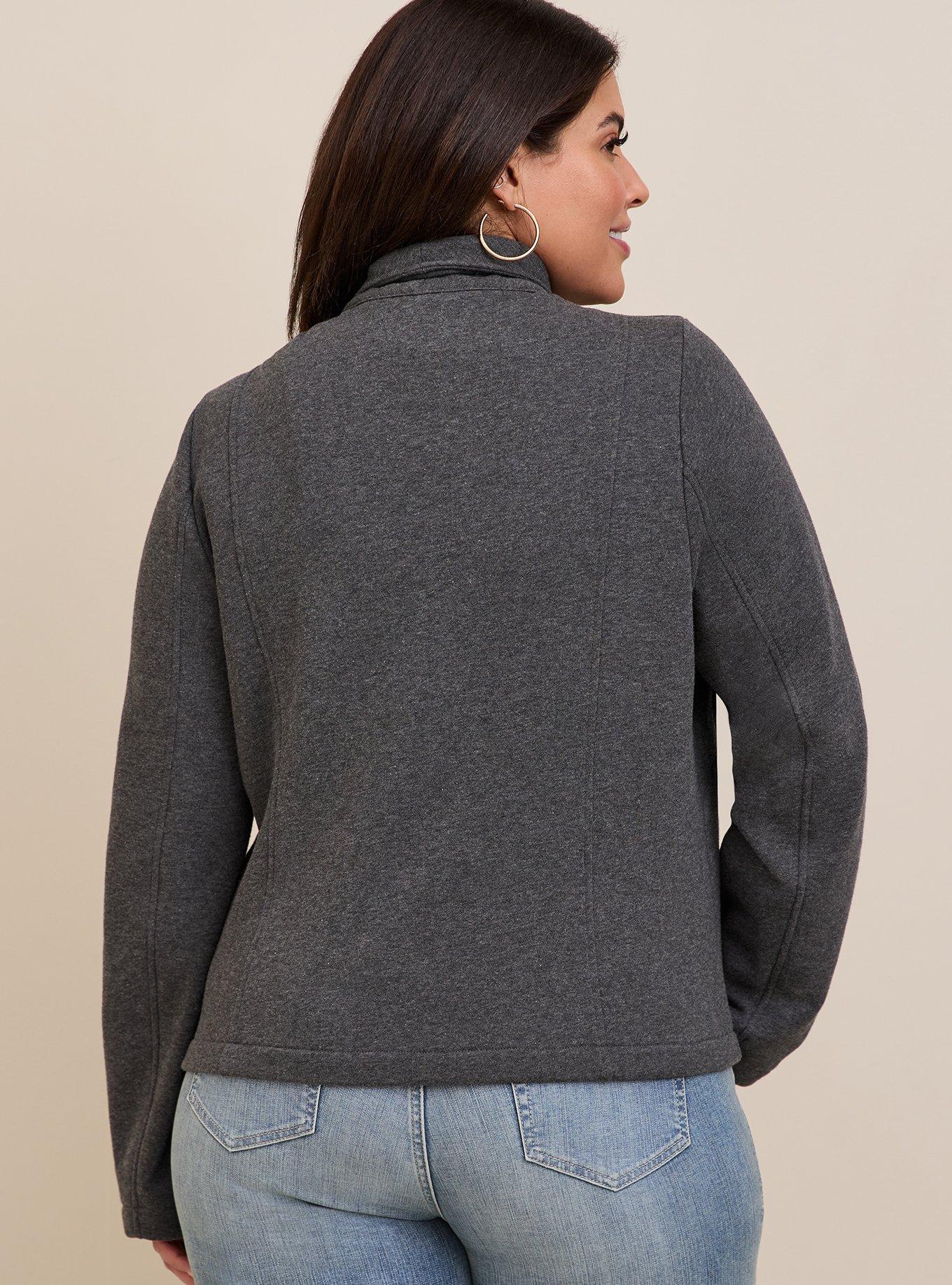 Plus Size - Fleece Drape Front Jacket - Torrid
