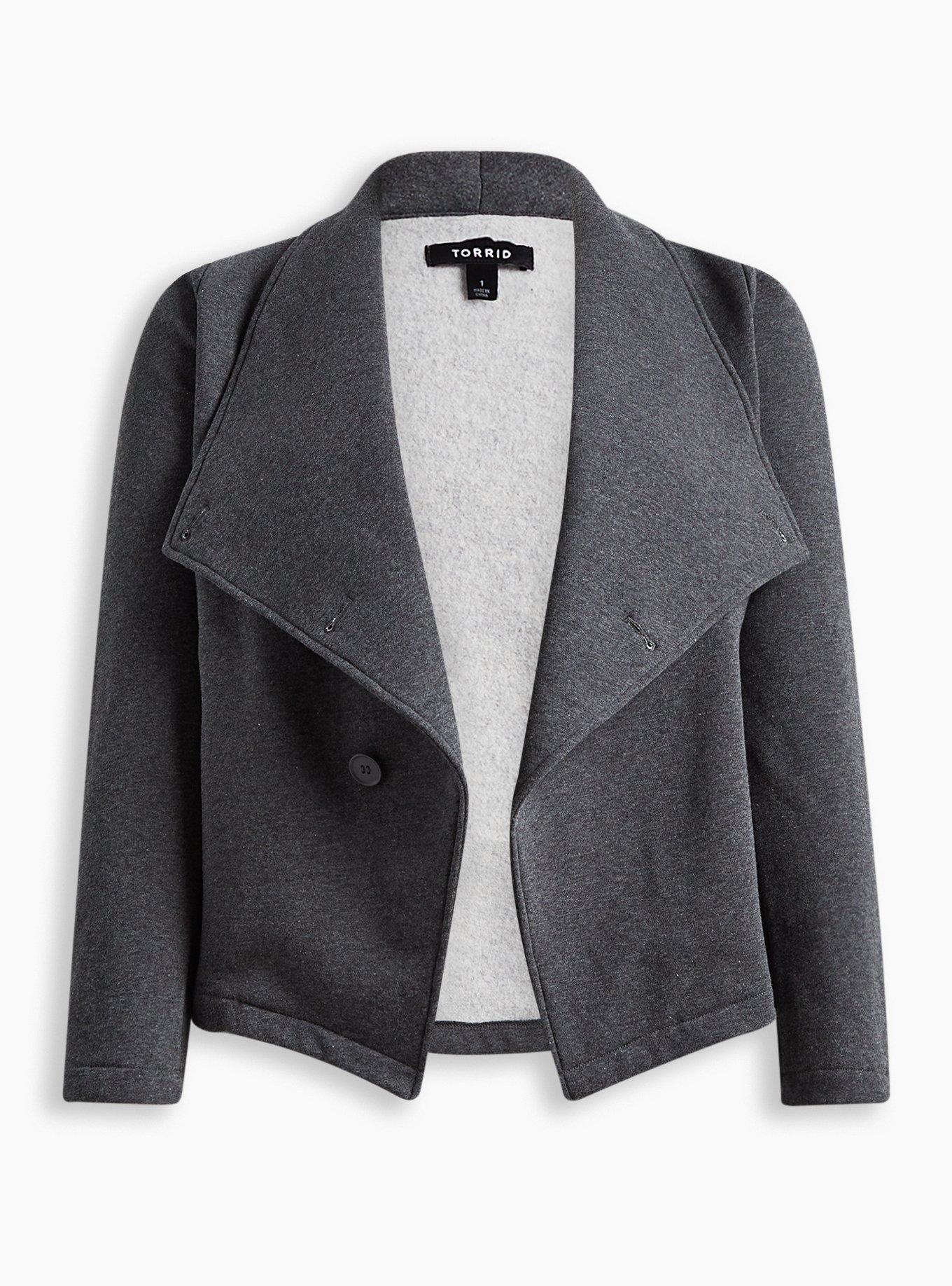 Plus Size - Fleece Drape Front Jacket - Torrid