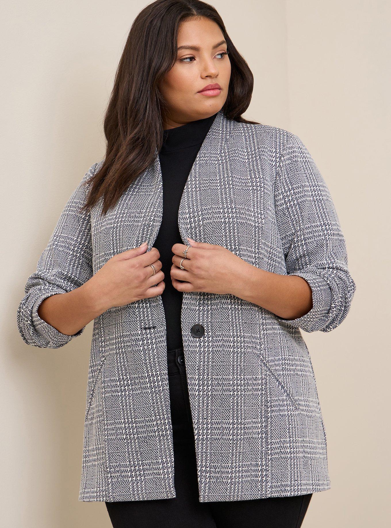 Plus Size - Studio Double Knit Long Line Blazer - Torrid