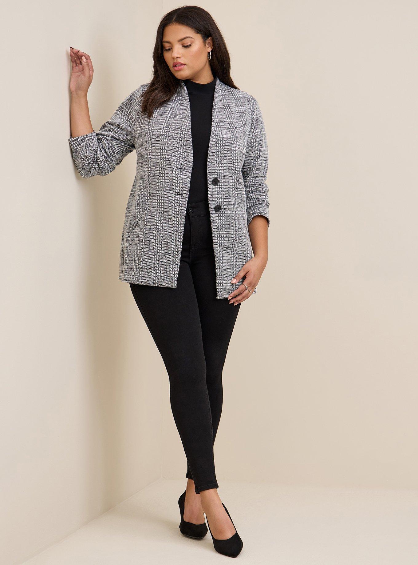 Plus Size - Studio Double Knit Long Line Blazer - Torrid