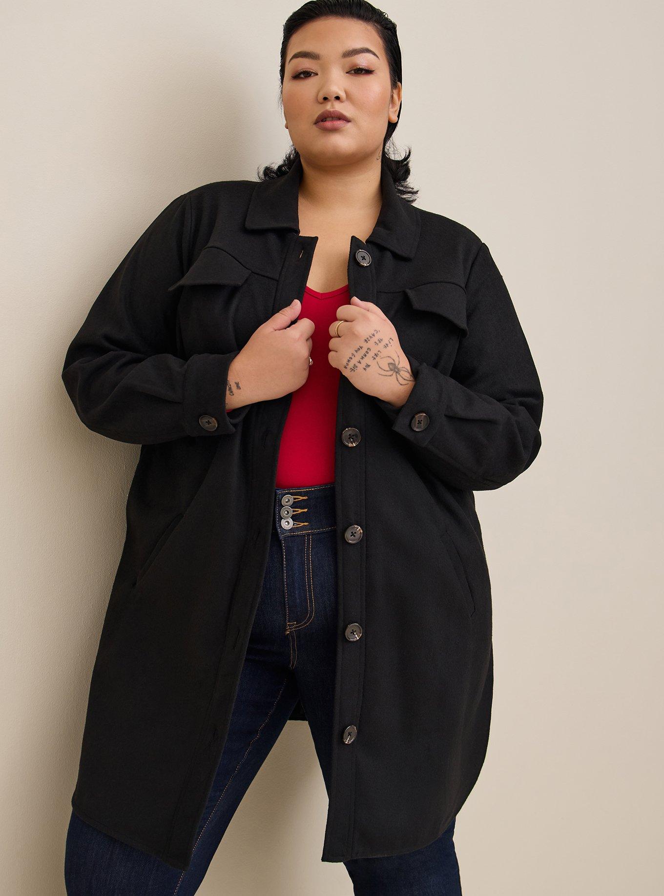 Plus Size - Wool Longline Shacket - Torrid