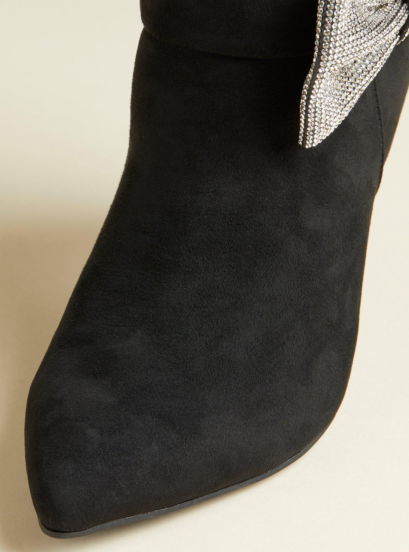 Plus Size - Rhinestone Bow Stiletto Bootie (WW) - Torrid