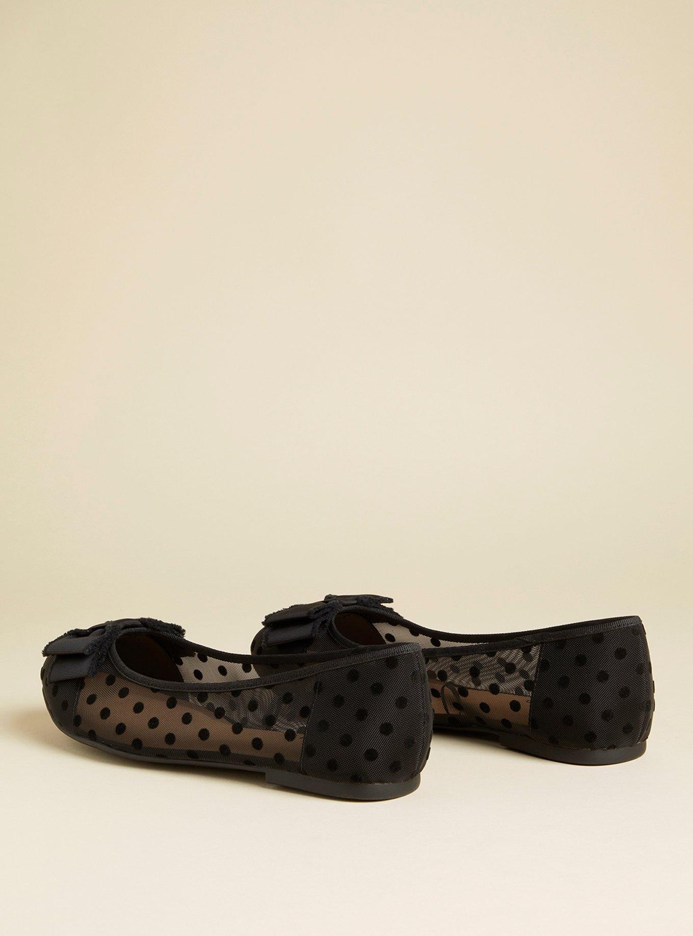 Plus Size - Polka Dot Mesh Pointed Flat (WW) - Torrid