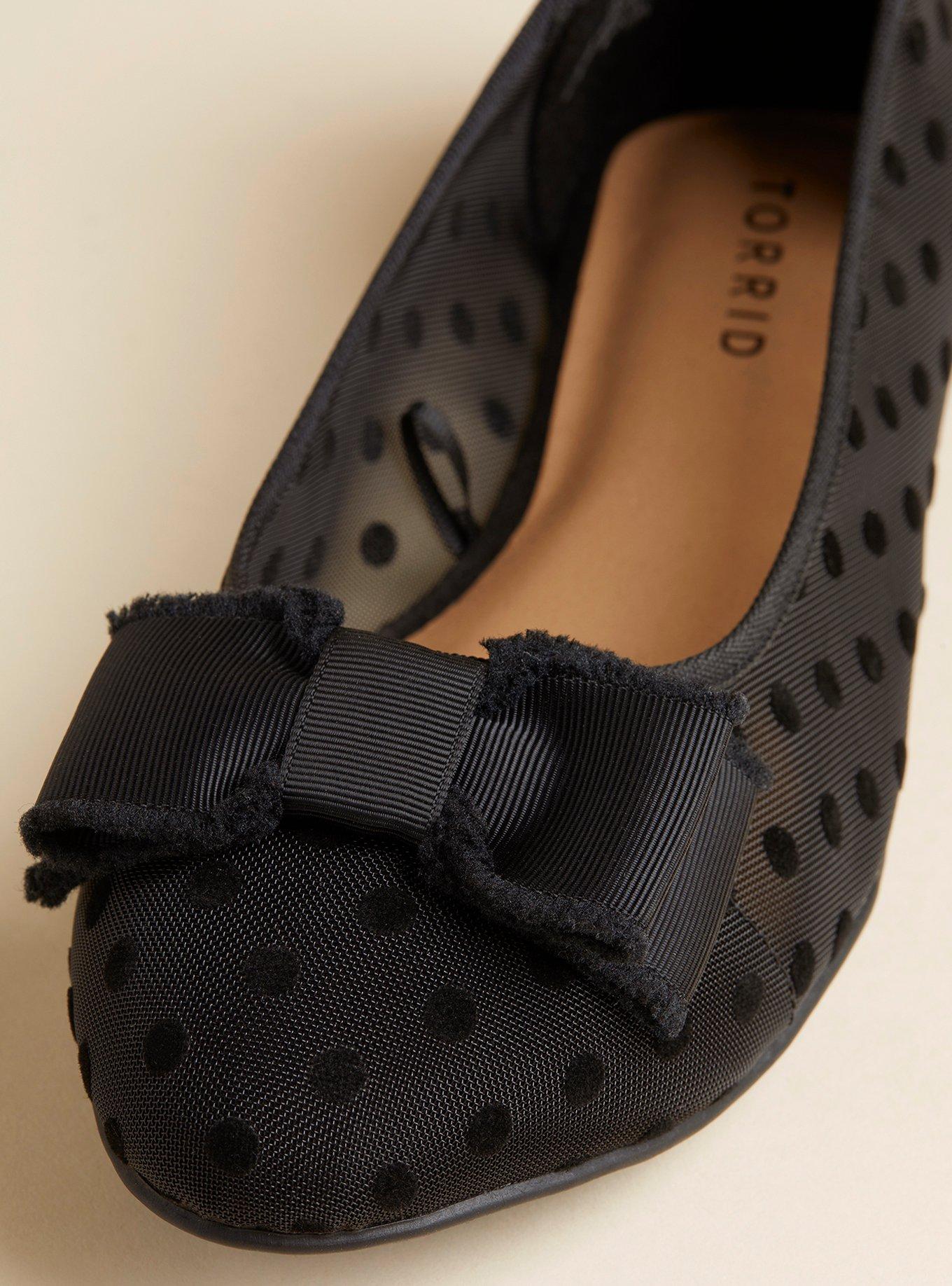 Plus Size - Polka Dot Mesh Pointed Flat (WW) - Torrid