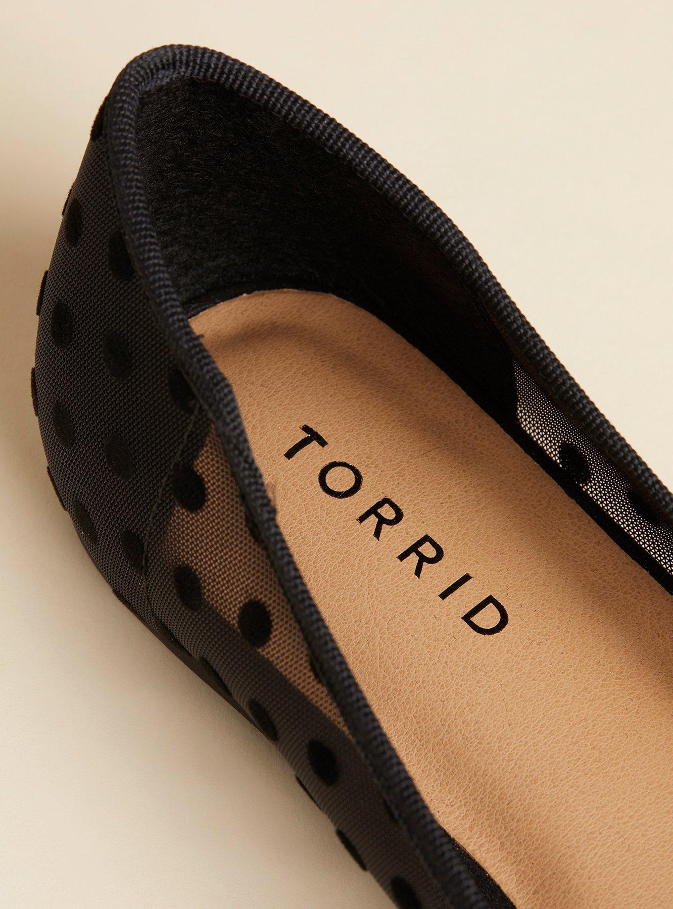 Plus Size - Polka Dot Mesh Pointed Flat (WW) - Torrid