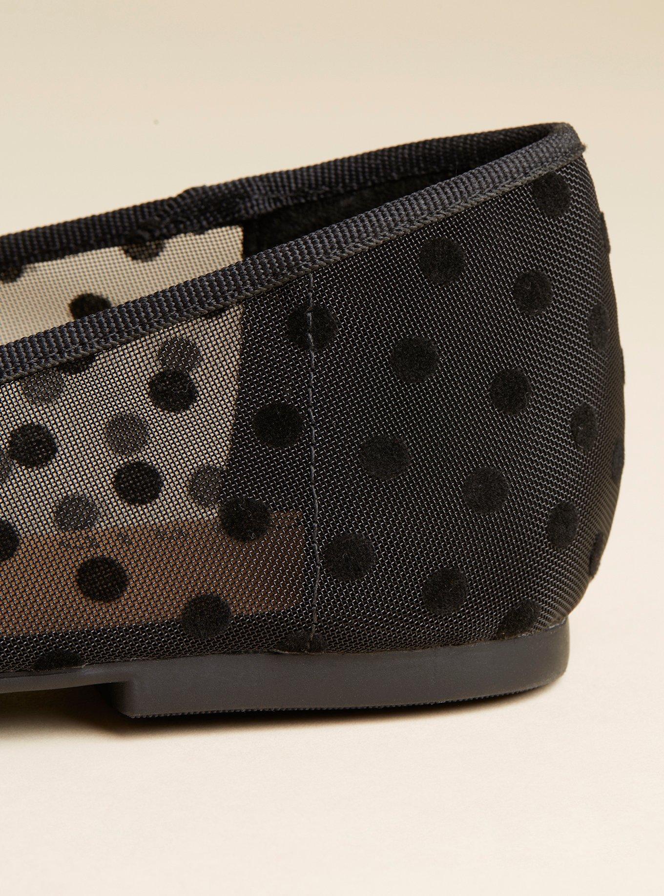 Plus Size - Polka Dot Mesh Pointed Flat (WW) - Torrid