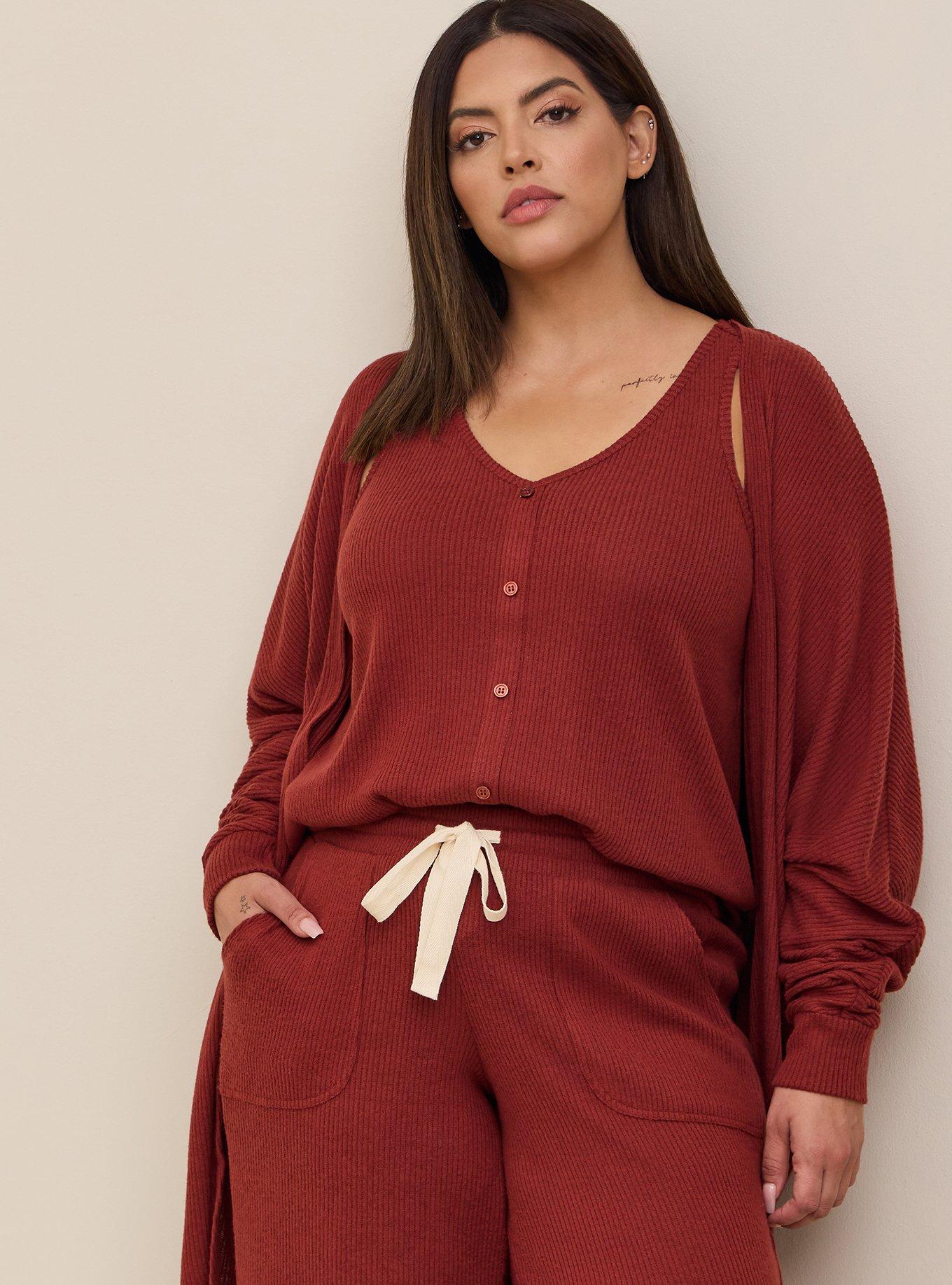 Plus Size - Super Soft Rib Plush Straight Leg Lounge Pant - Torrid