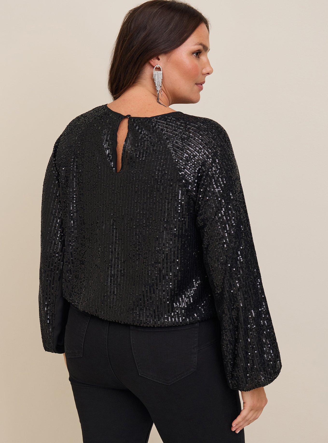 Plus Size - Sequin Bubble Hem Top - Torrid