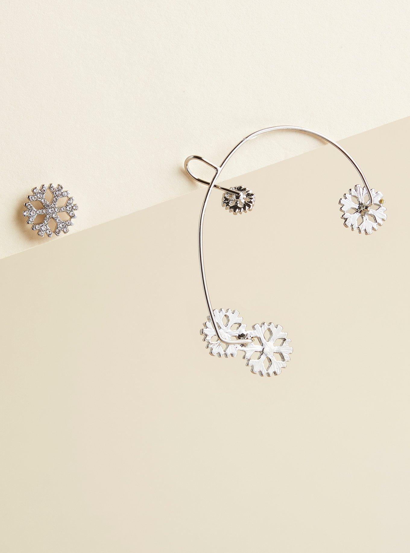 Plus Size - Snowflake Crawler Earrings - Torrid