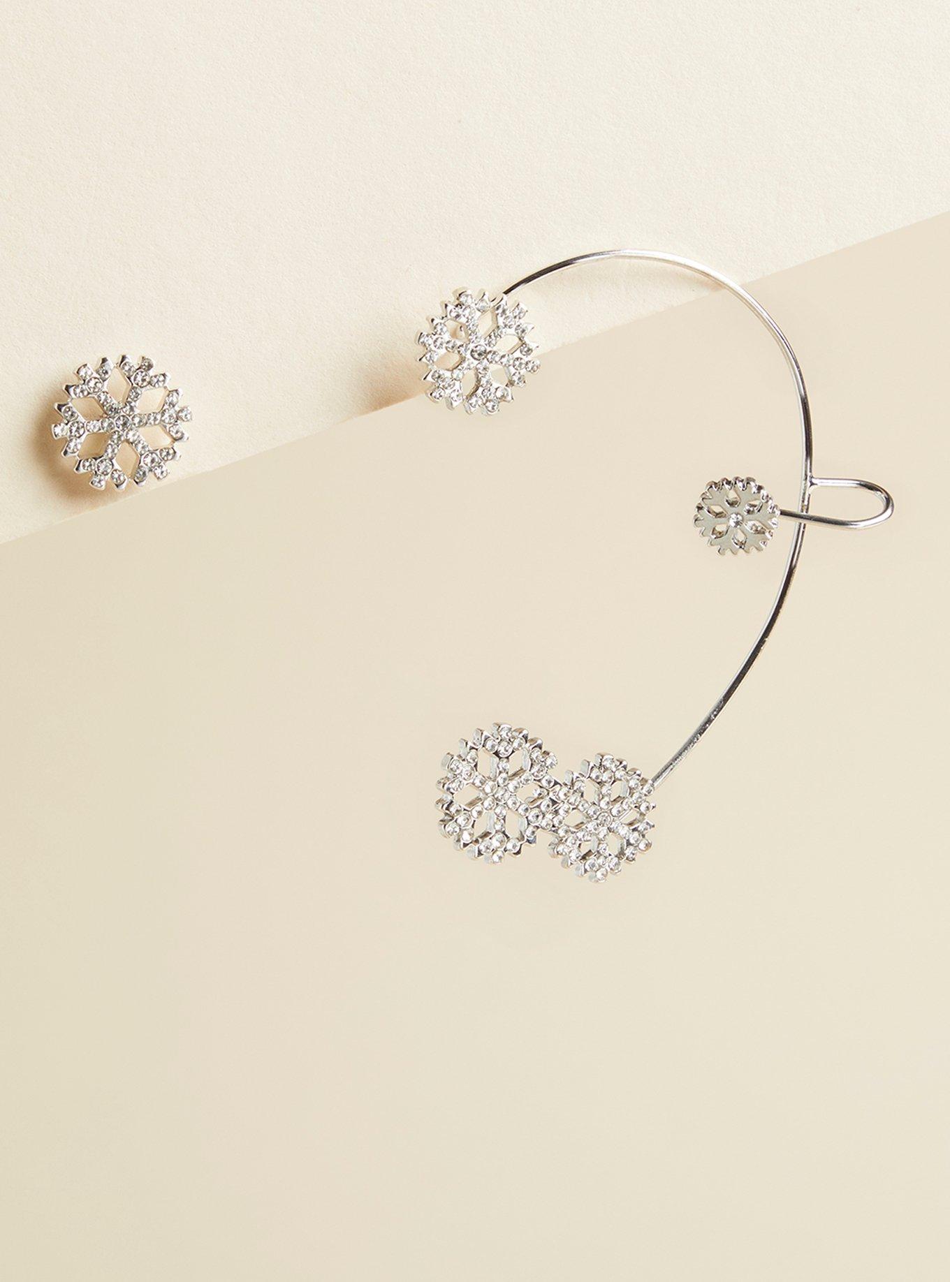 Plus Size - Snowflake Crawler Earrings - Torrid