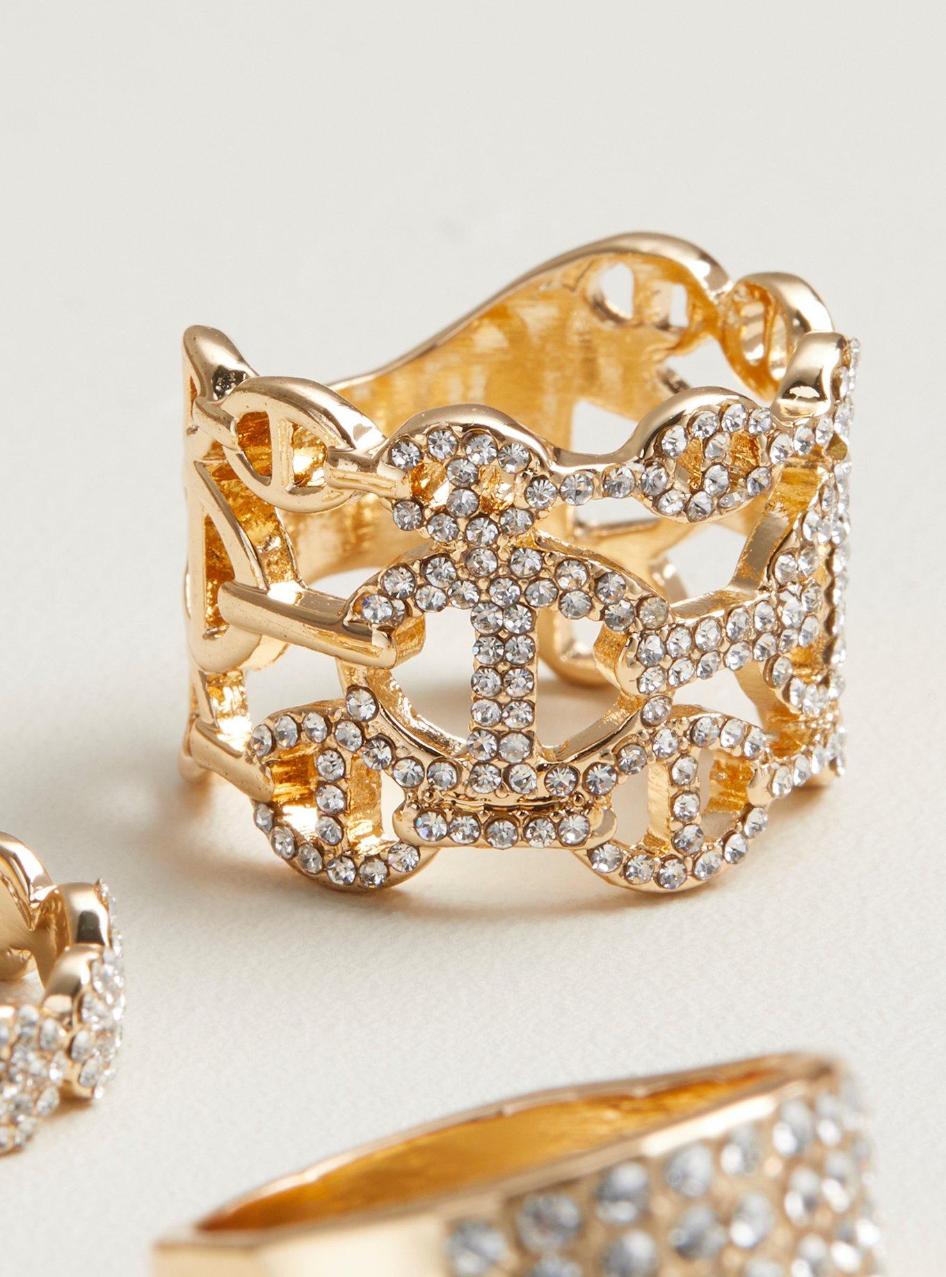 Plus Size - Pave Statement Ring Set - Torrid