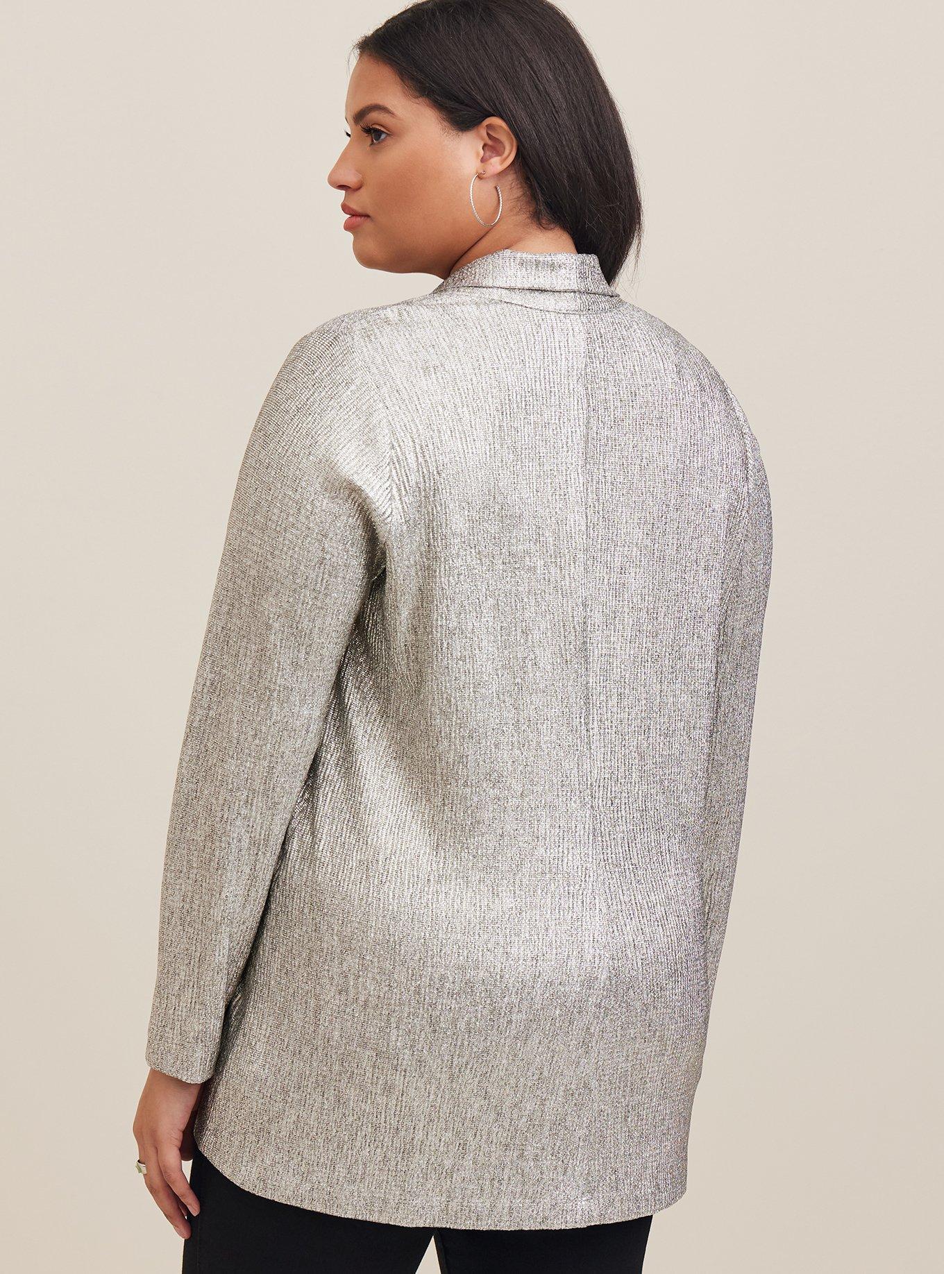 Plus Size - Metallic Knit Blazer - Torrid