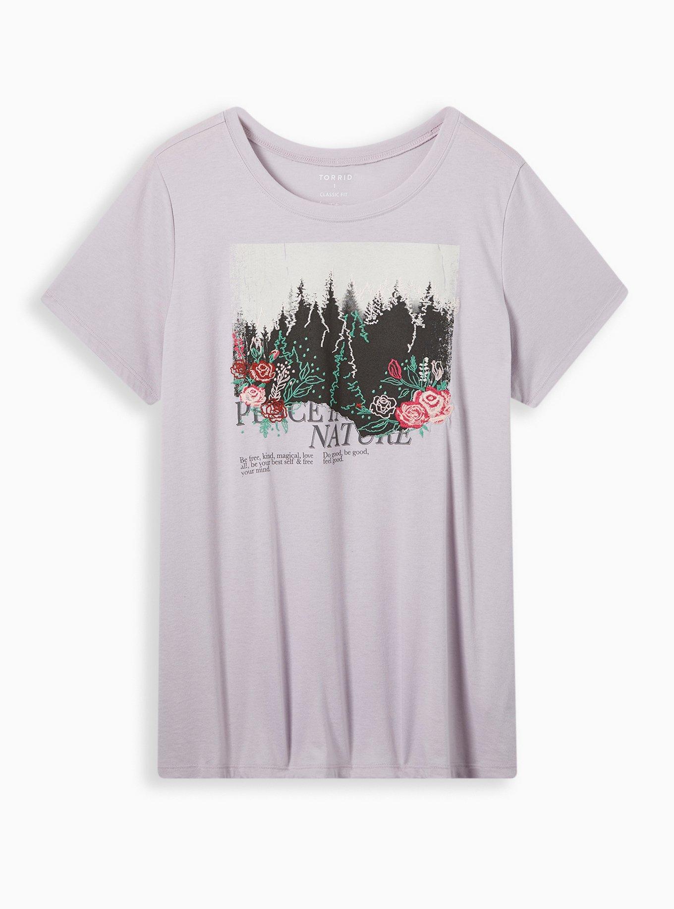 Plus Size - Peace In Nature Everyday Signature Jersey Crew Neck ...