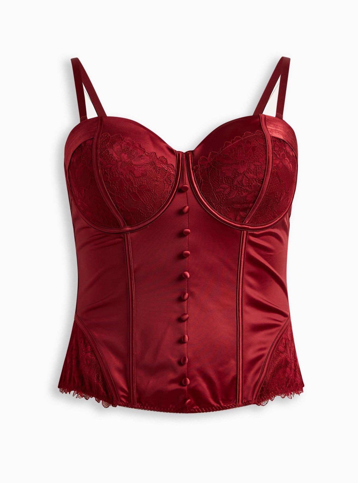 Plus Size - Satin And Lace Corset - Torrid