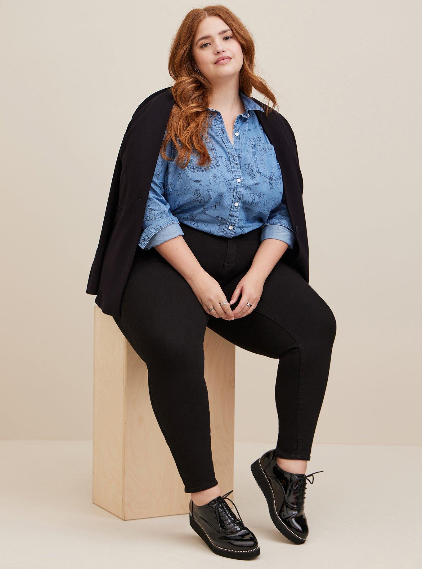 Plus Size - Disney Lady And The Tramp Relaxed Fit Button Up Top - Torrid