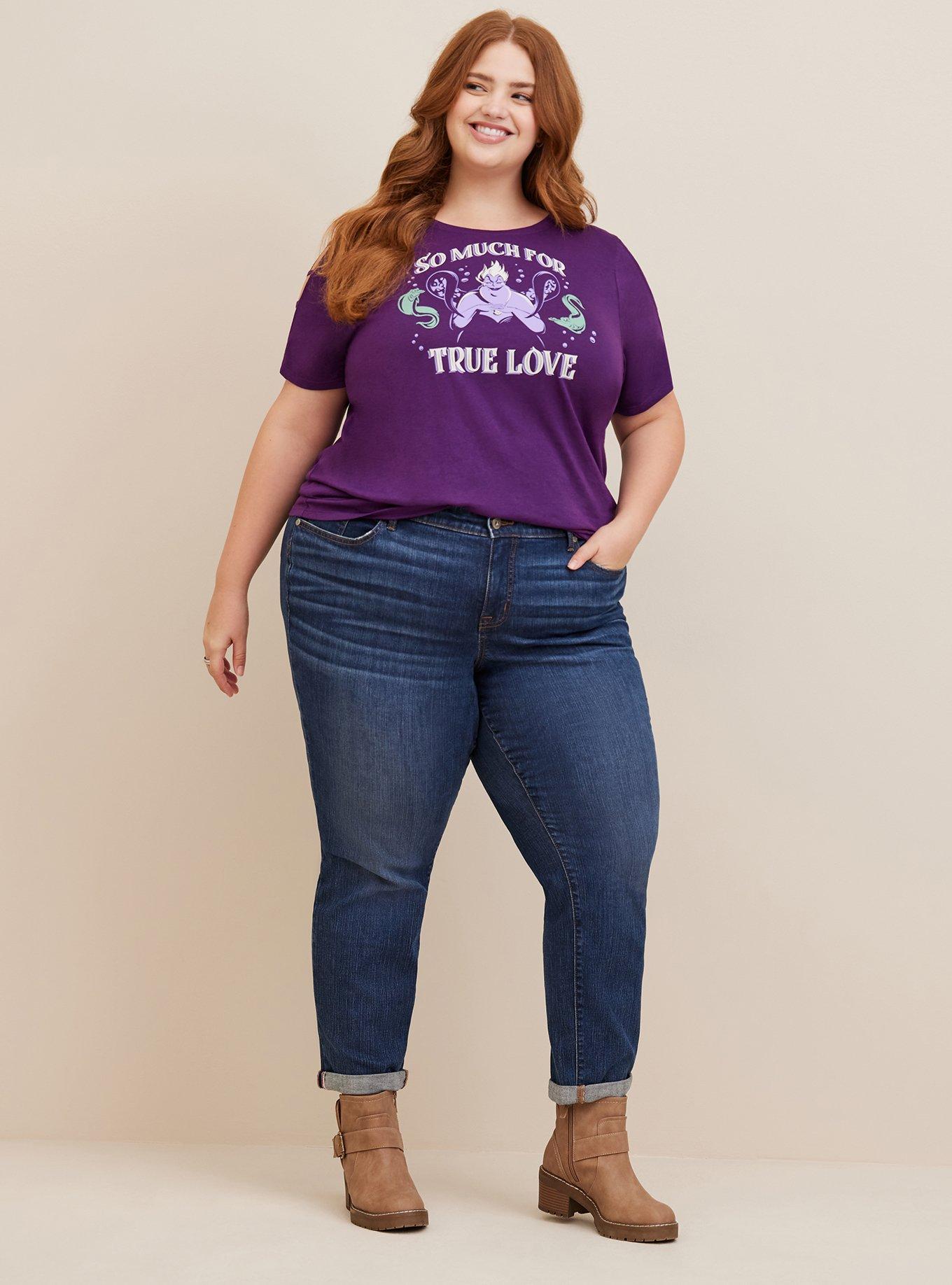 Plus Size - Disney Ursula Classic Fit Cotton Crew Neck Caged Top - Torrid