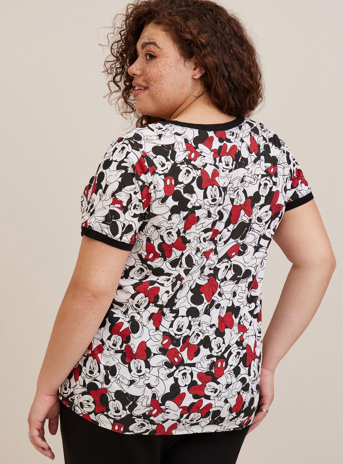 Plus Size - Disney Minnie Mouse Classic Fit Crew Neck Ringer Top - Torrid