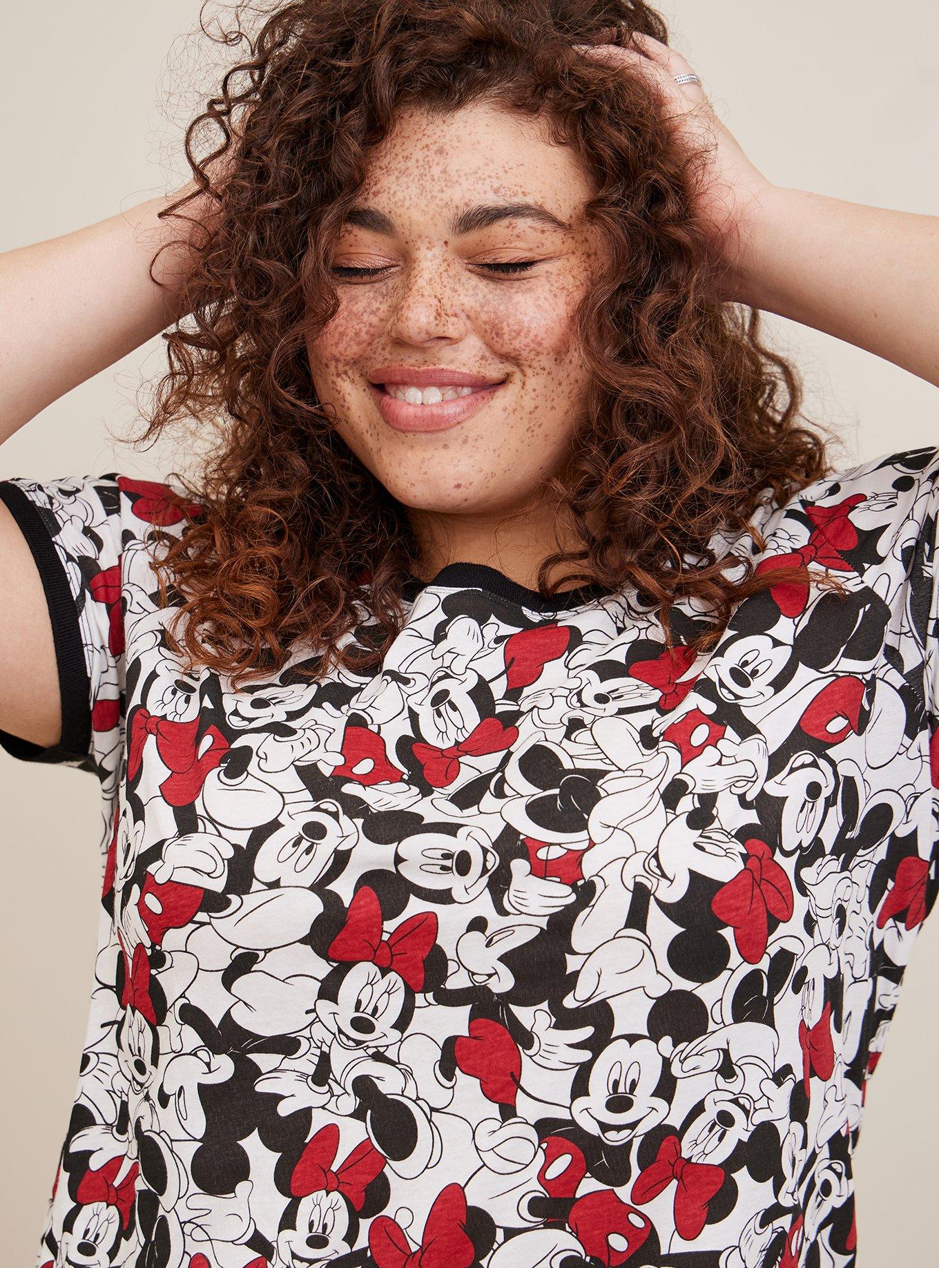 Plus Size - Disney Minnie Mouse Classic Fit Crew Neck Ringer Top - Torrid