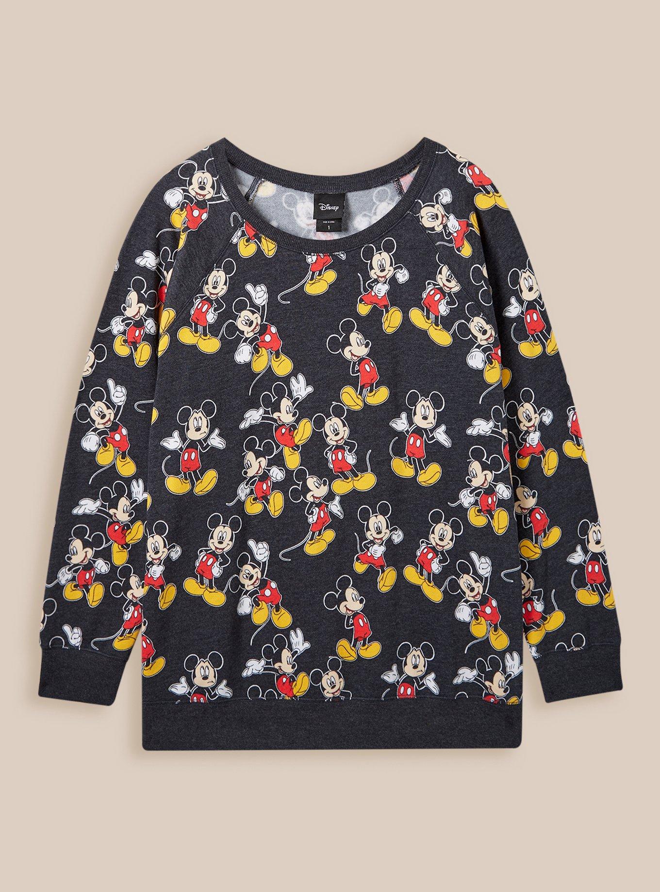 Plus Size - Disney Mickey Mouse Classic Fit Cozy Fleece Crew Neck ...