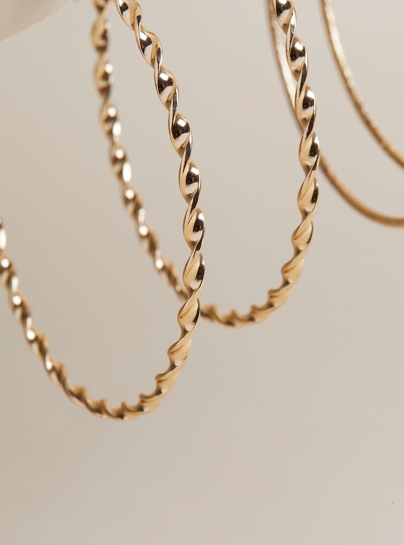 Plus Size - Textured Large Hoop Set - Torrid