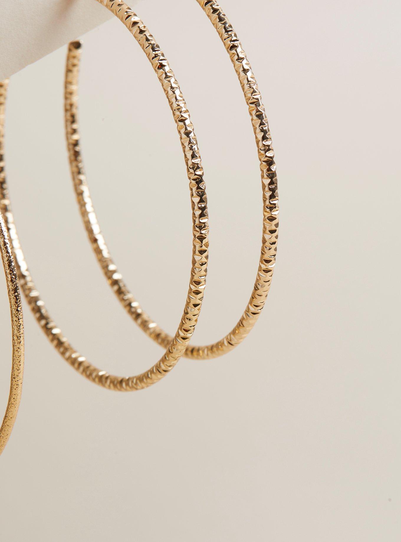 Plus Size - Textured Large Hoop Set - Torrid