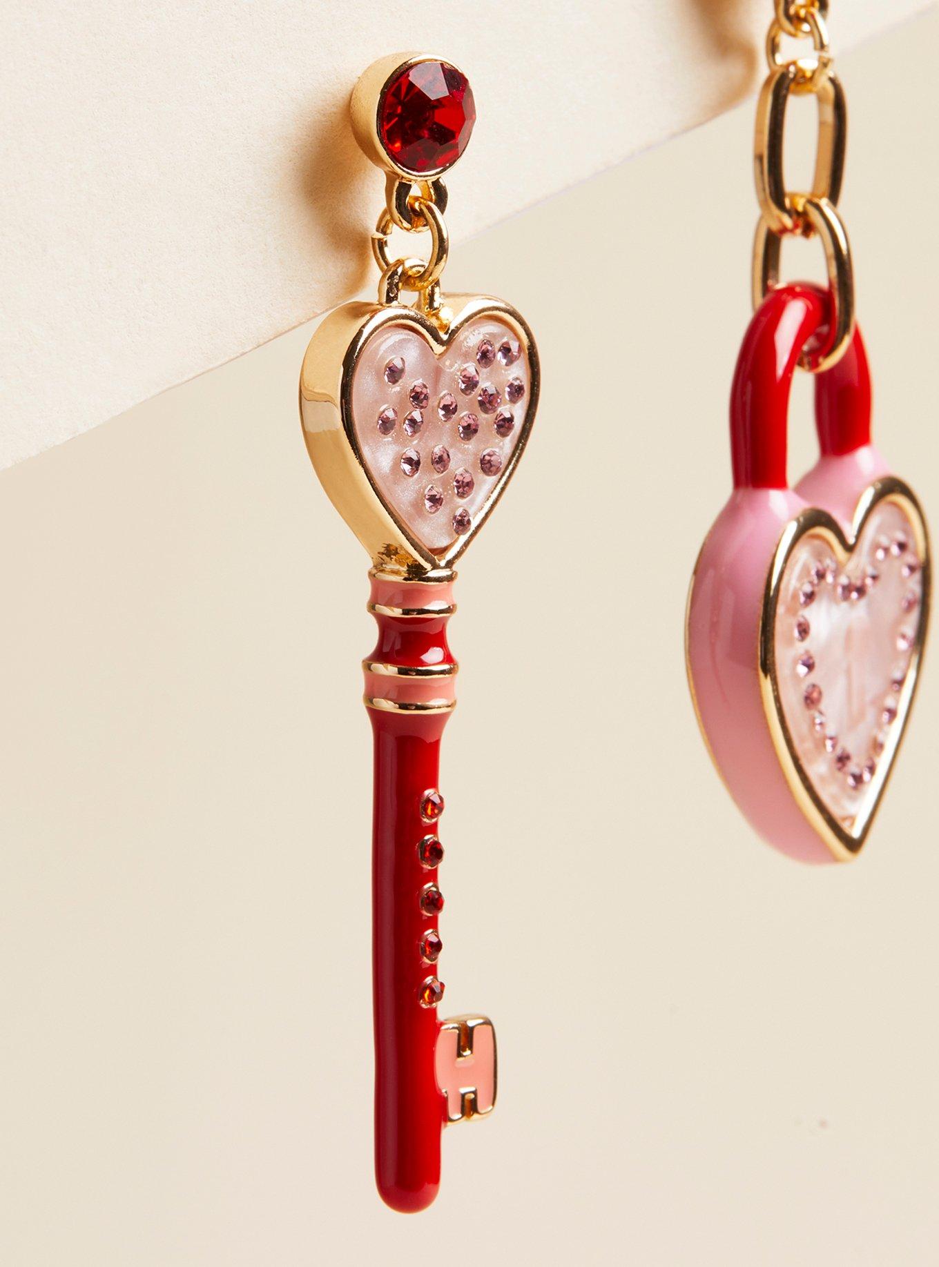 Plus Size - Heart Lock Mismatch Earring - Torrid
