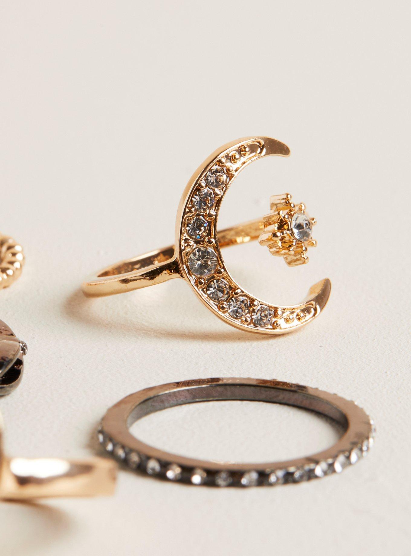 Plus Size - Heart And Celestial Ring Set - Torrid