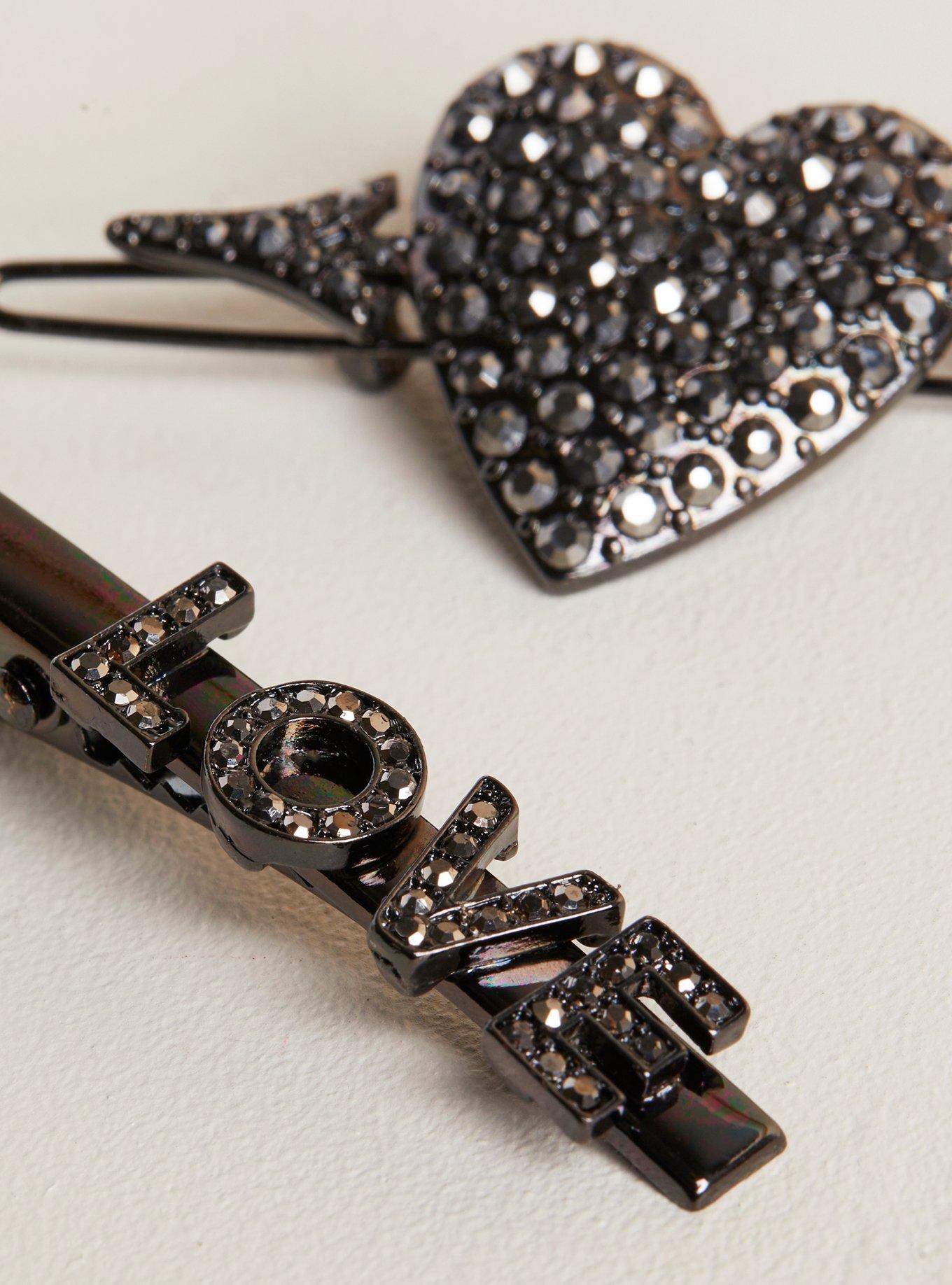 Plus Size - Pave Heart and Love Clips - Torrid