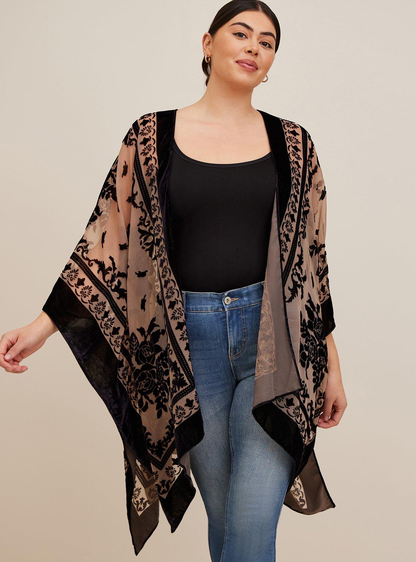 Plus Size - Velvet Burnout Ruana - Torrid