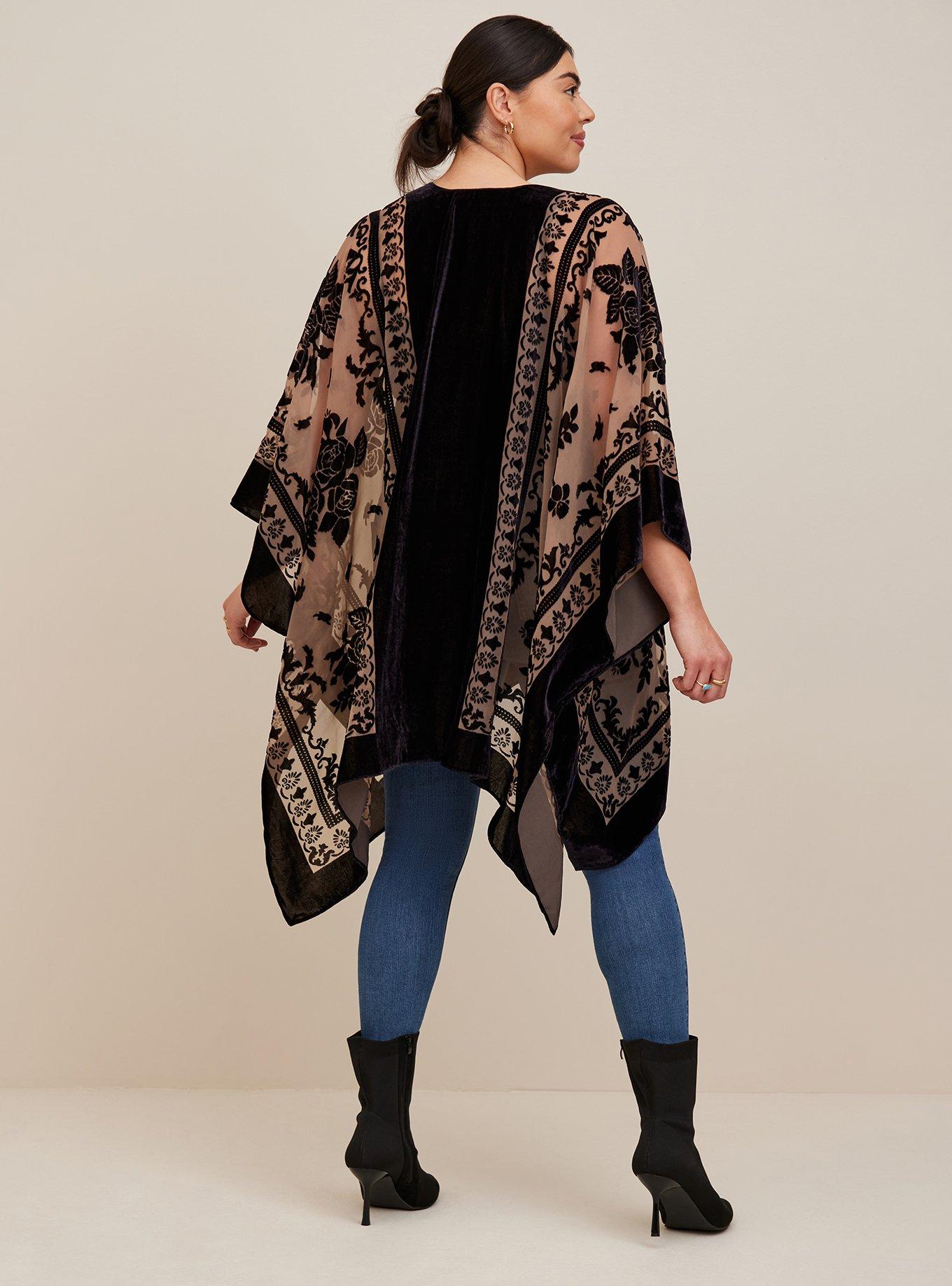 Plus Size - Velvet Burnout Ruana - Torrid