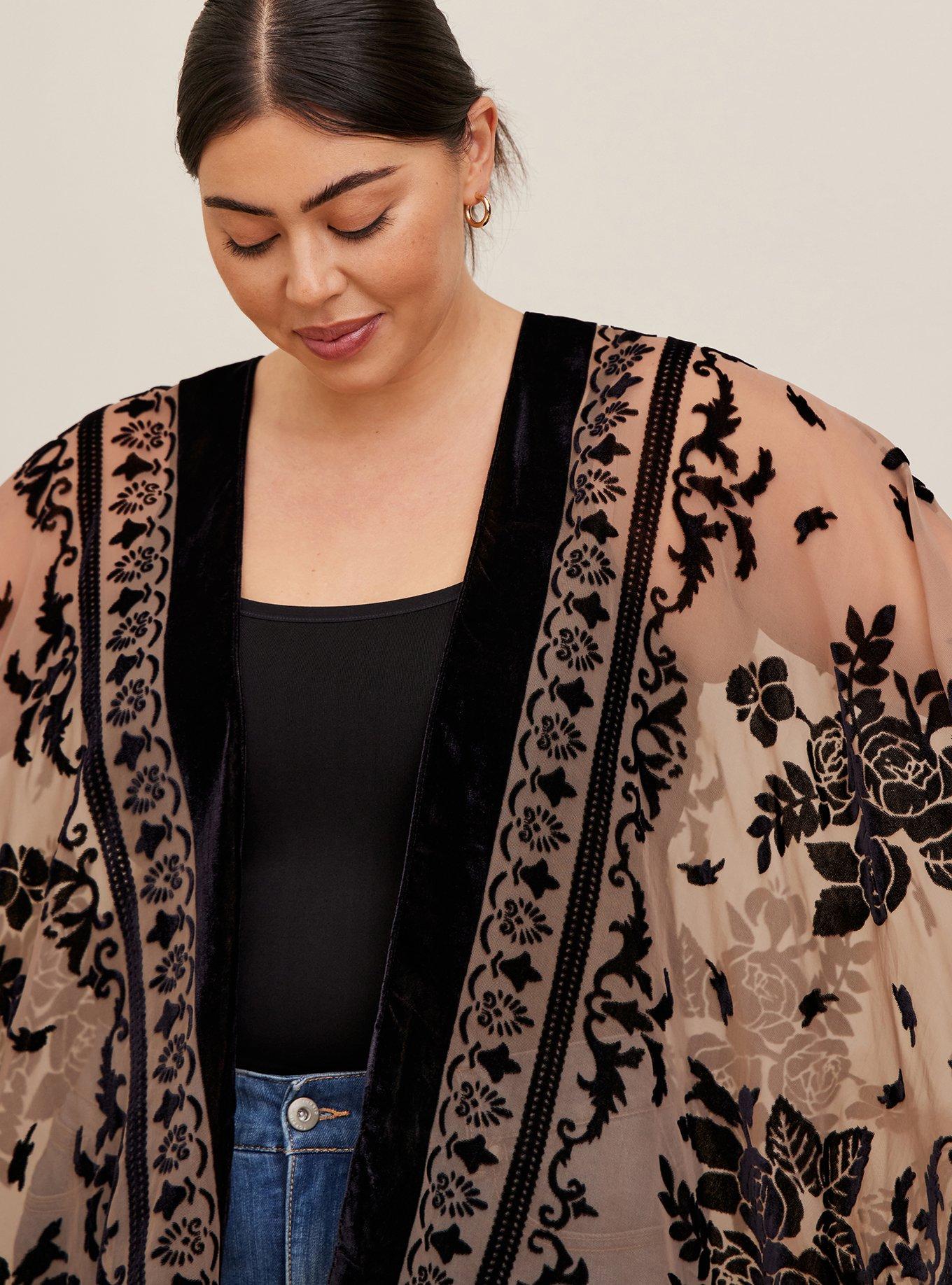 Plus Size - Velvet Burnout Ruana - Torrid